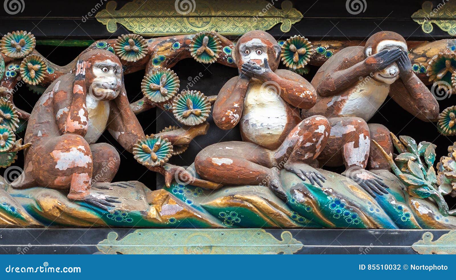 TRES MONOS SABIOS foto de archivo. Imagen de sabio, oriental - 85510032