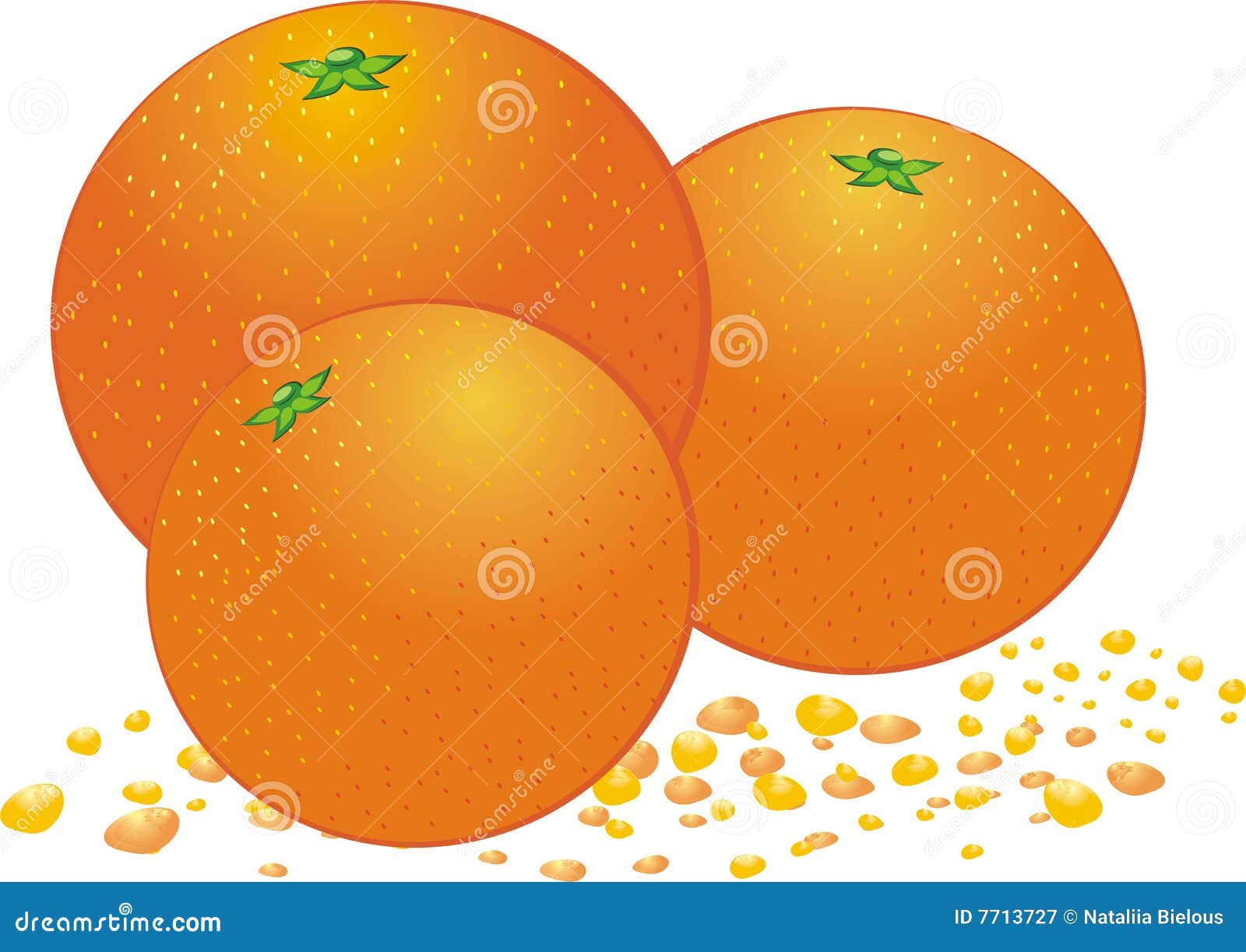 Tres naranjas ilustración del vector. Ilustración de brillante - 7713727