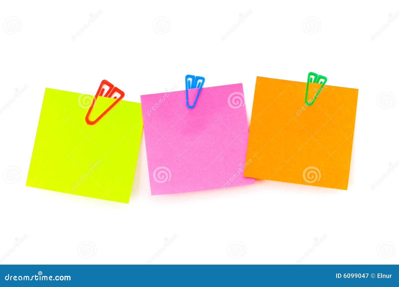Tres Notas Con Los Clips De Papel Imagen de archivo - Imagen de espacio ...