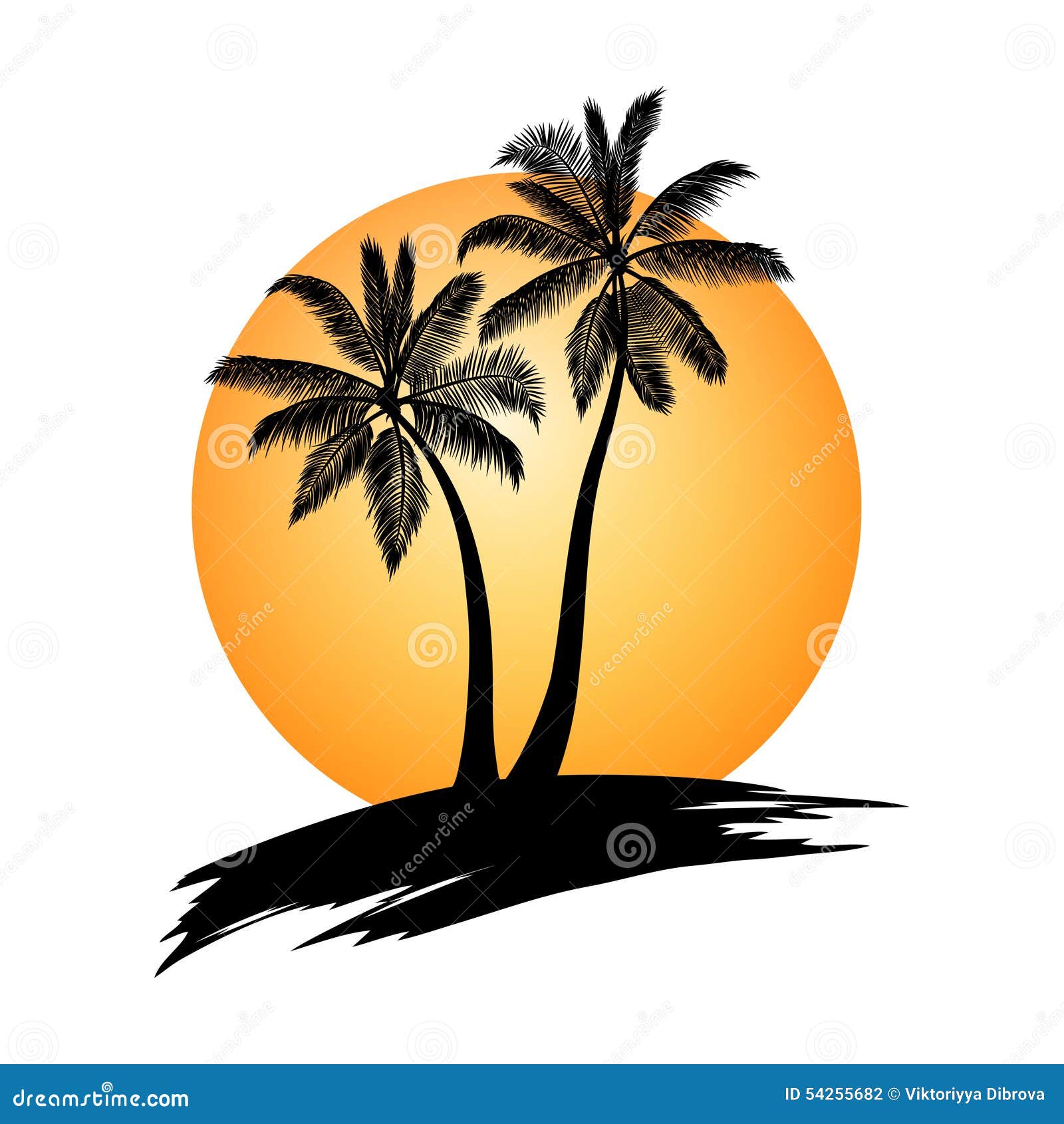 Tres palmas ilustración del vector. Ilustración de cubo - 54255682