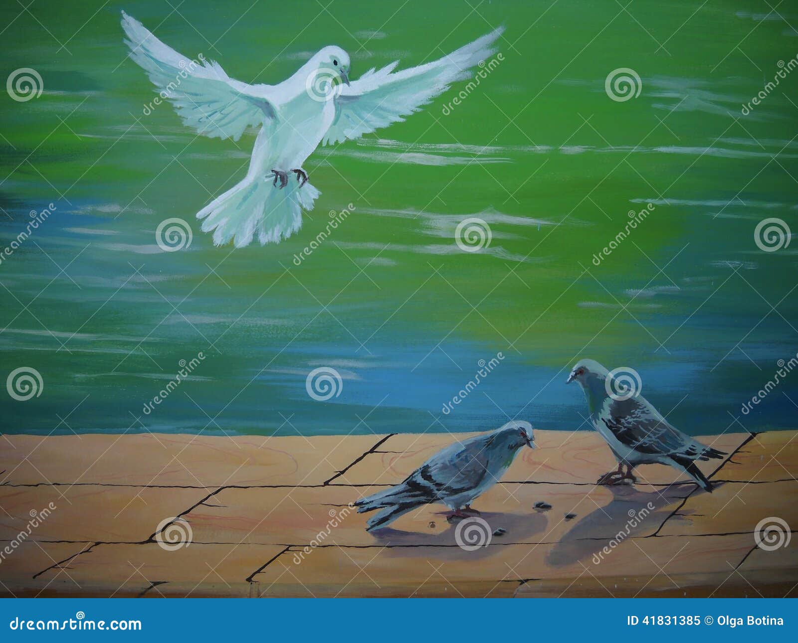 Tres palomas stock de ilustración. Ilustración de cubo - 41831385