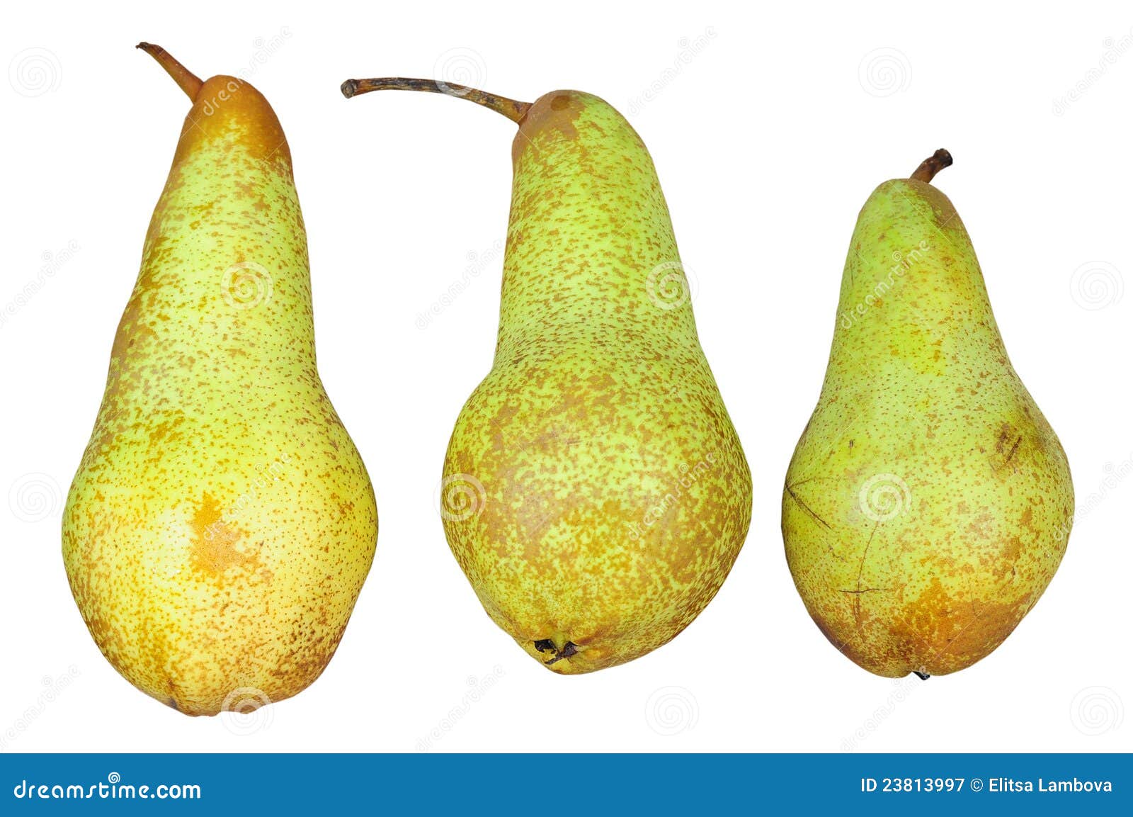Tres Peras Aisladas En Blanco Imagen de archivo - Imagen de retroceder ...