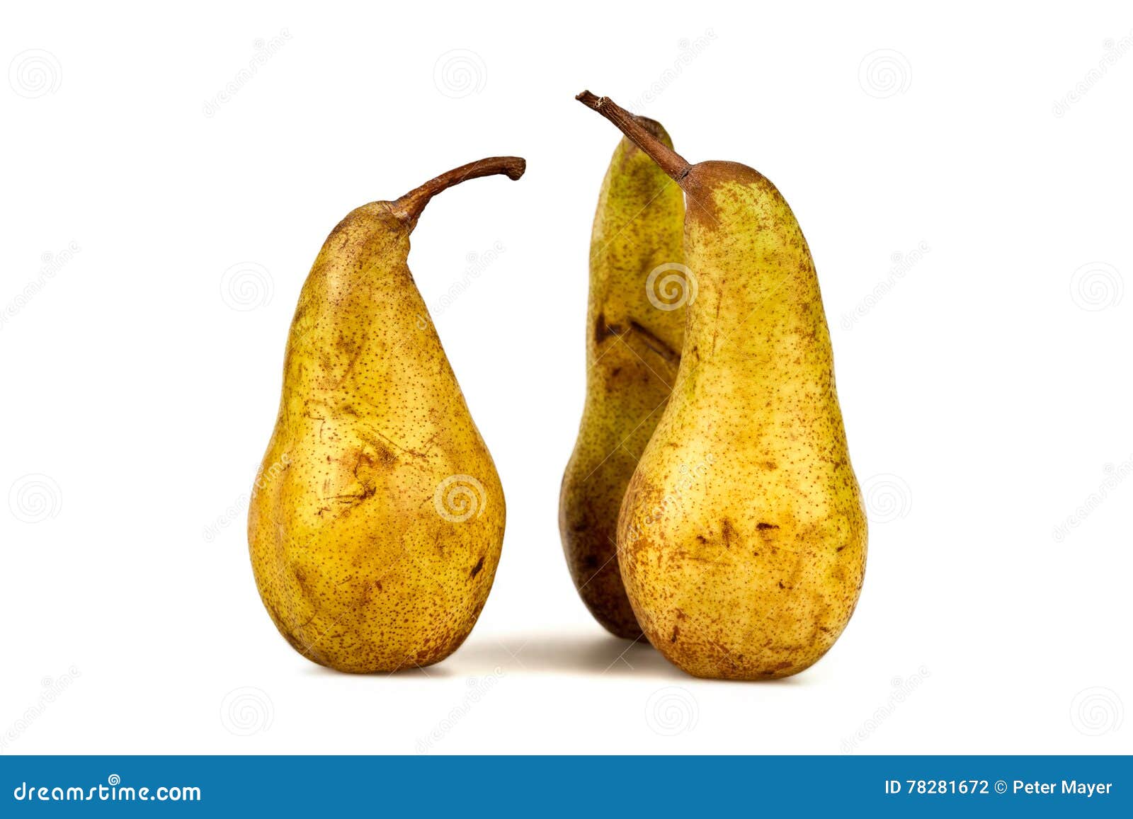 Tres Peras Aisladas Que Miran Uno a Foto de archivo - Imagen de peras ...