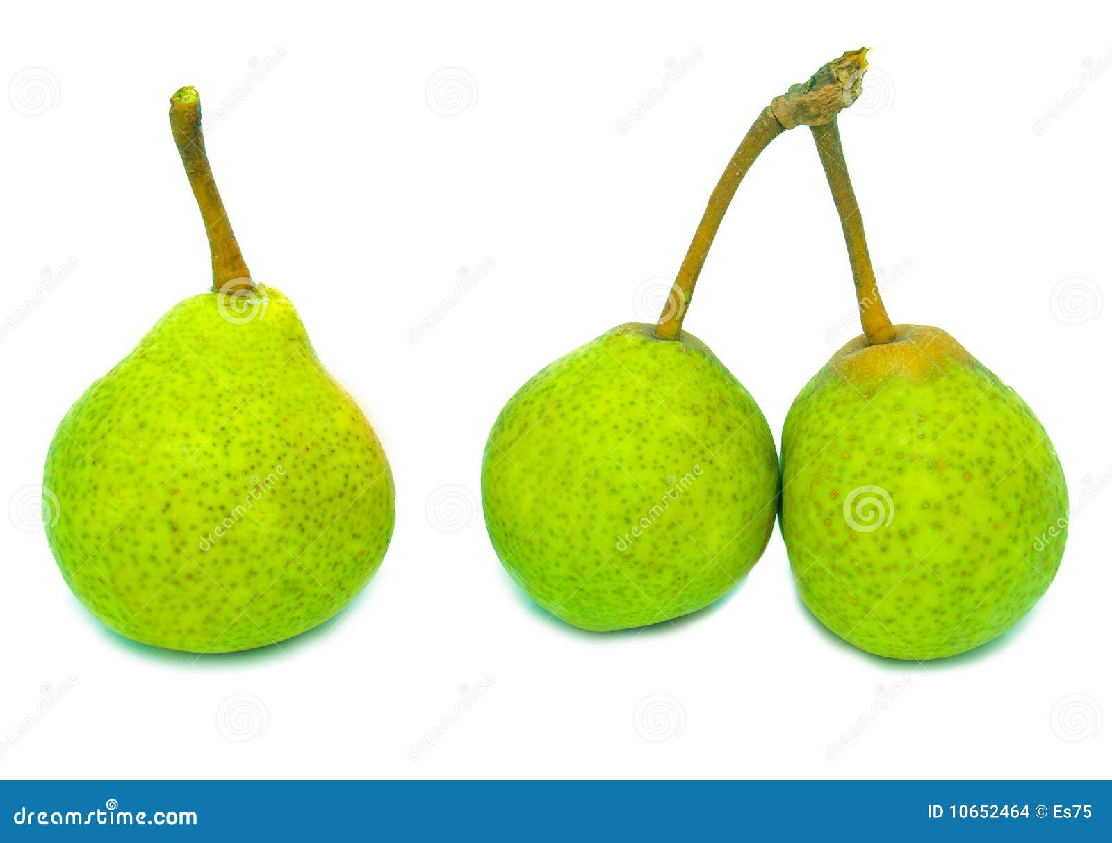 Tres peras verdes foto de archivo. Imagen de prueba, amarillo - 10652464
