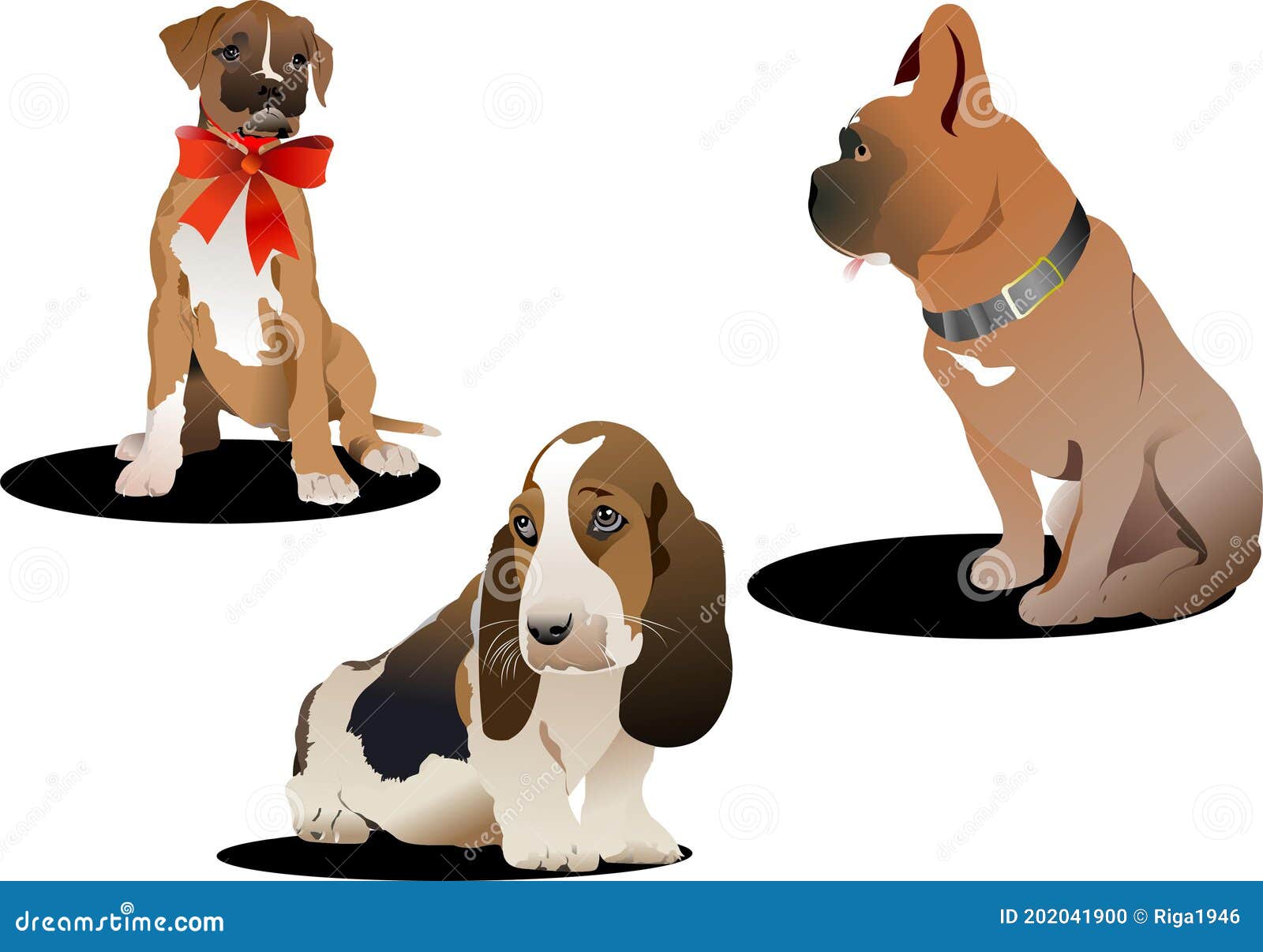 Tres Perros Lindos. Ejemplo Del Vector Stock de ilustración ...