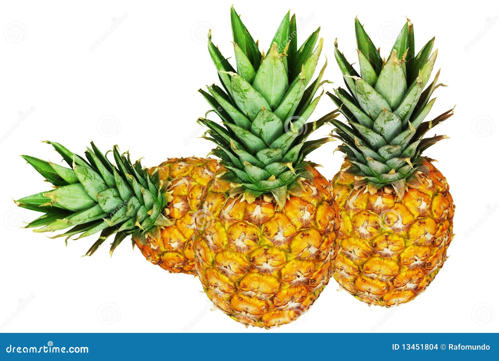 Tres Piñas Aisladas En Blanco Foto de archivo - Imagen de tres ...