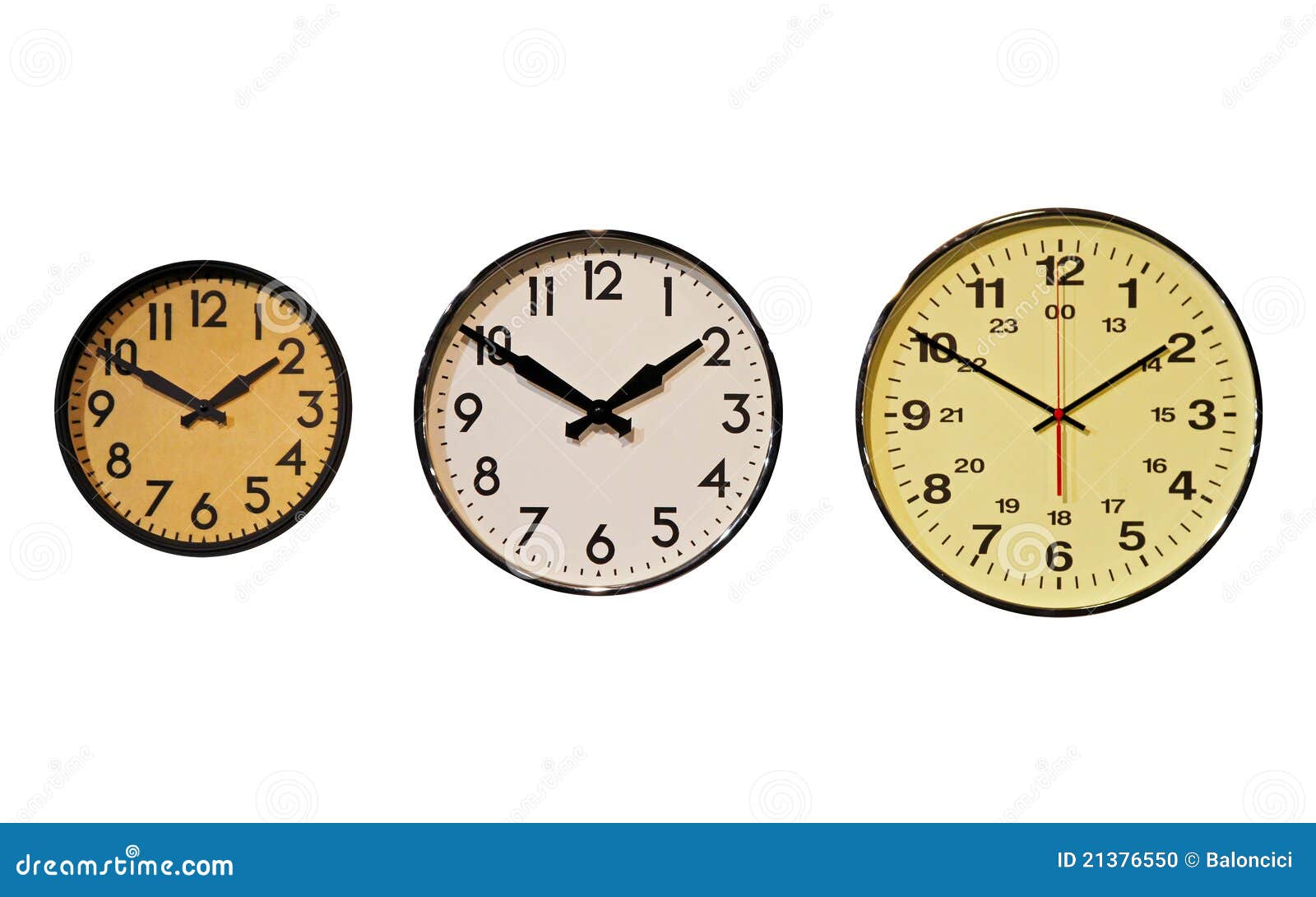 Tres relojes foto de archivo. Imagen de horas, reloj - 21376550
