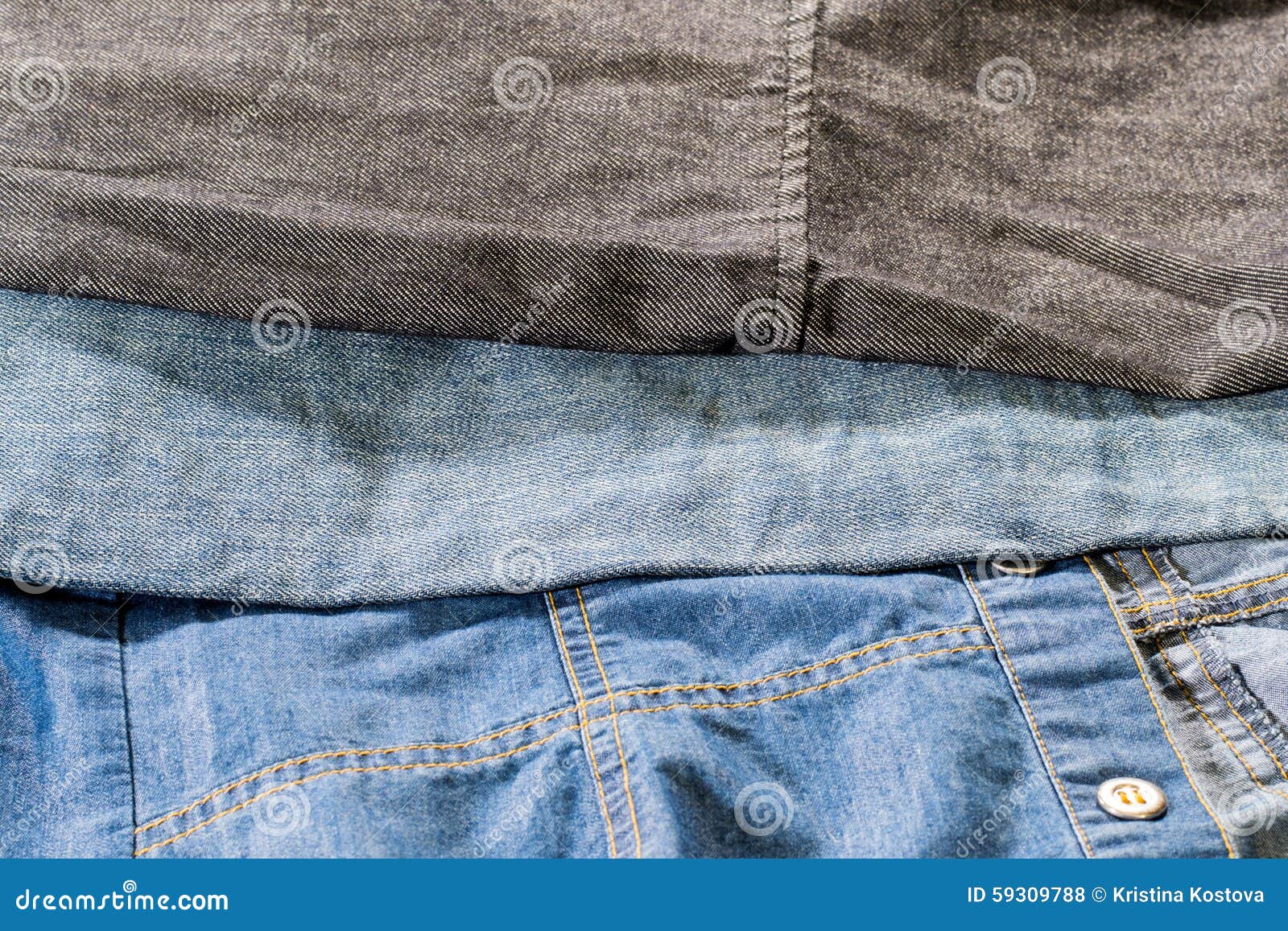 Tres Tipos De Ropa - Azul, Azul Claro Y Gris Foto de archivo - Imagen ...