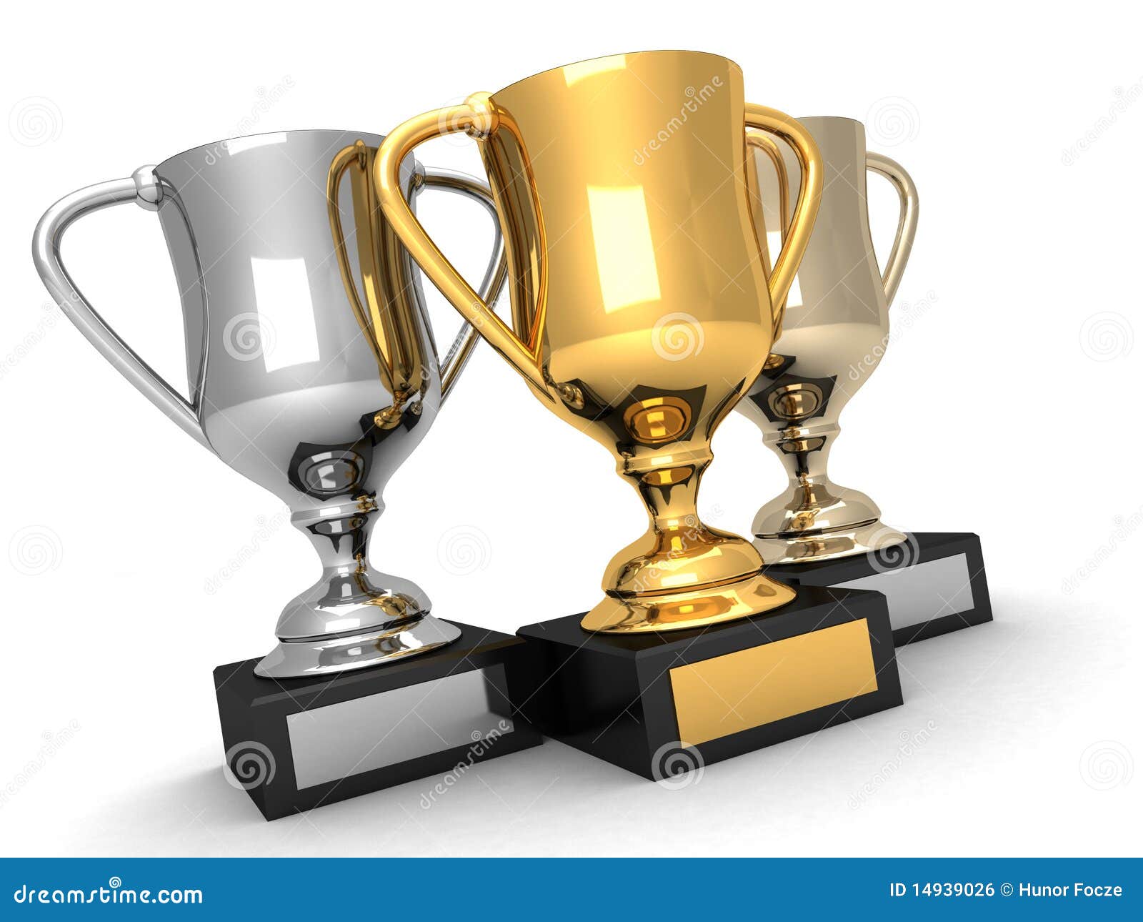 Tres Trofeos, Oros, Platas Y Bronces Stock de ilustración - Ilustración ...