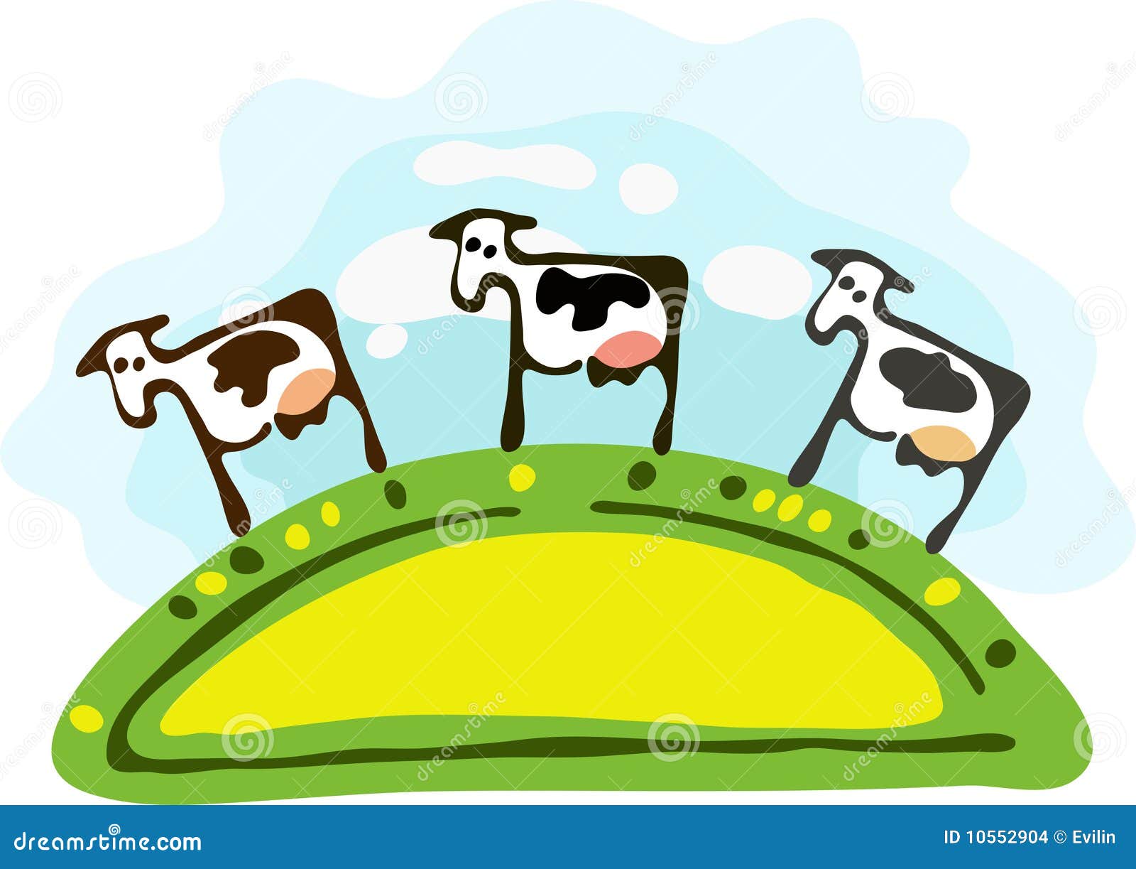 Tres vacas ilustración del vector. Ilustración de tapa - 10552904