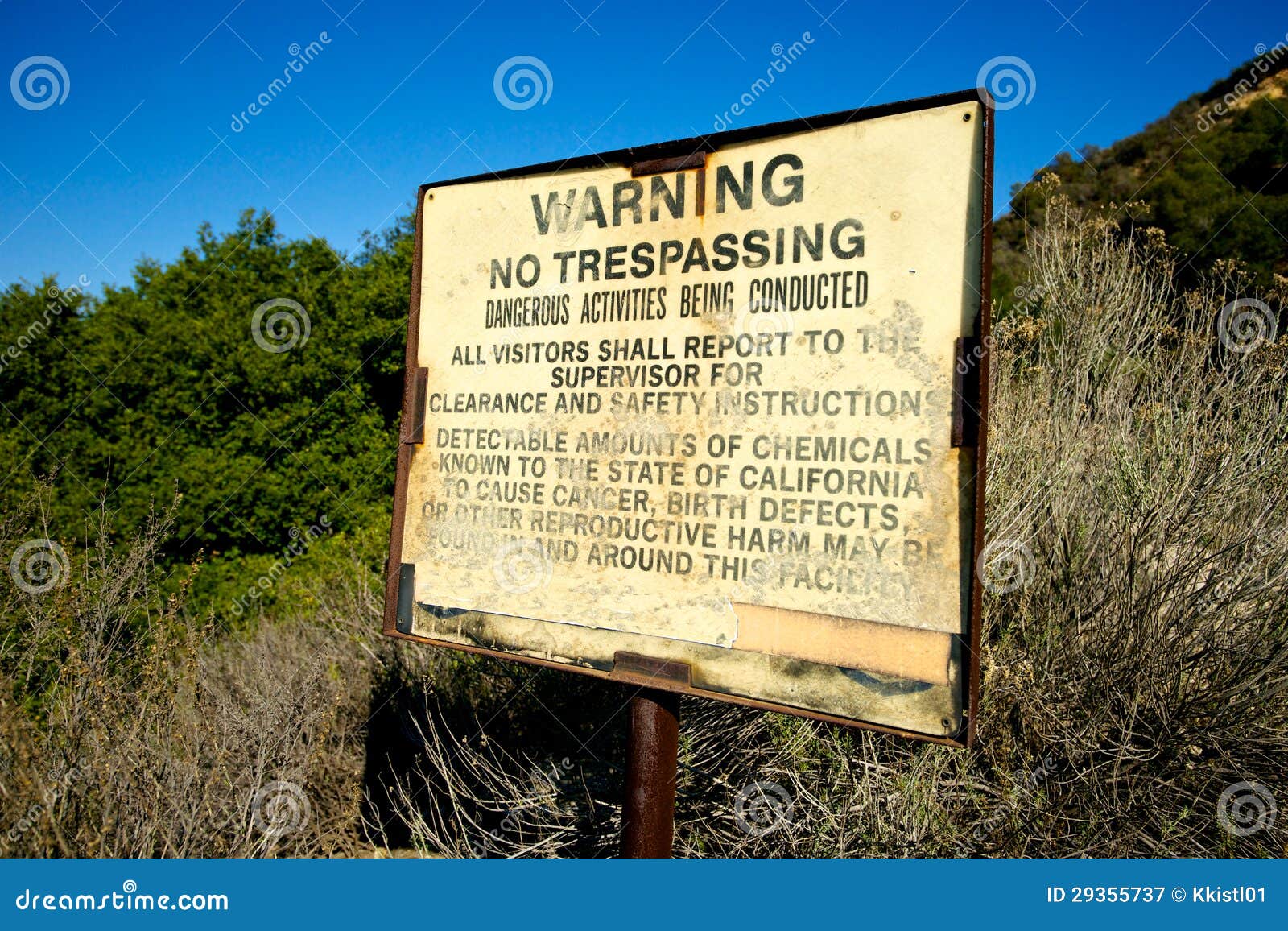 Trespassing Warning Sign for Danger Stock Image - Image of wear ...