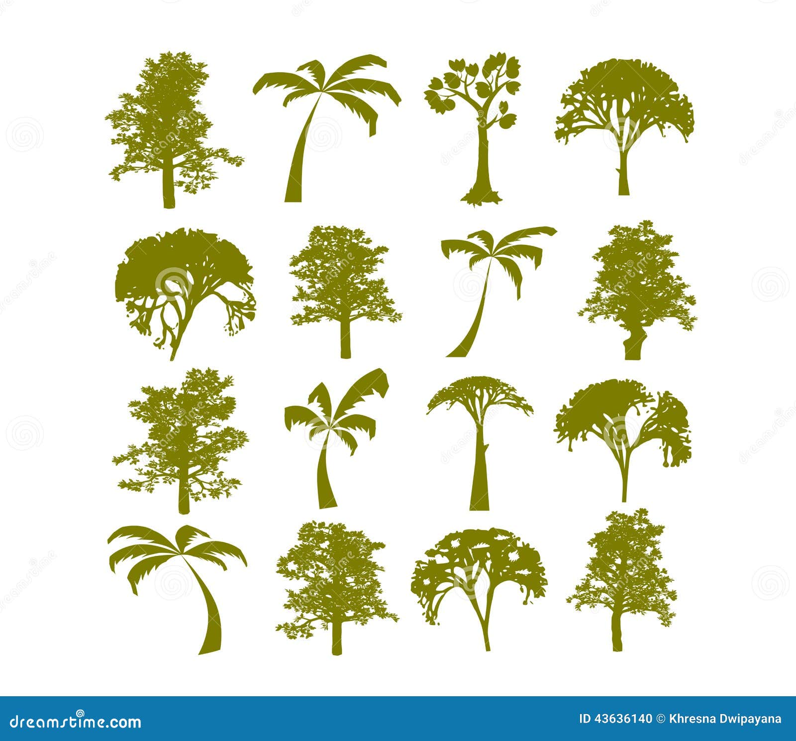 Tress Silhouette Vector vector illustratie. Illustration of zwart ...