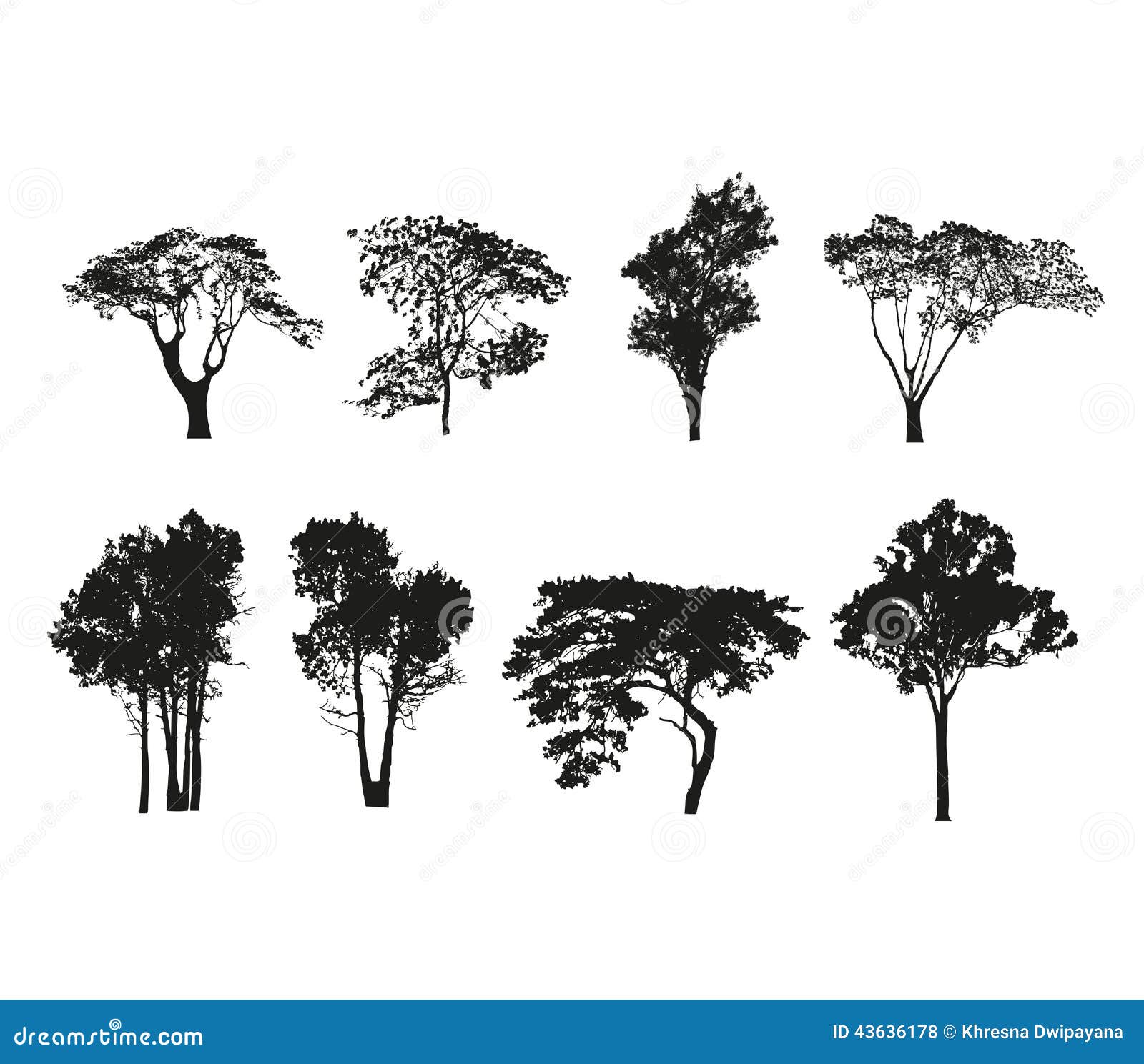 Tress Silhouette Vector stock vector. Illustration of graphic - 43636178
