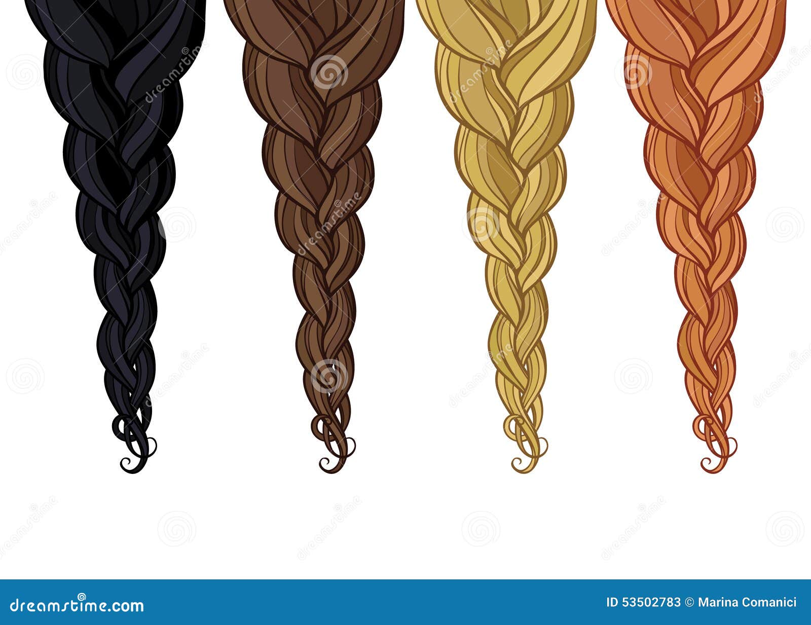 Tresse des cheveux illustration de vecteur. Illustration of cheveu ...