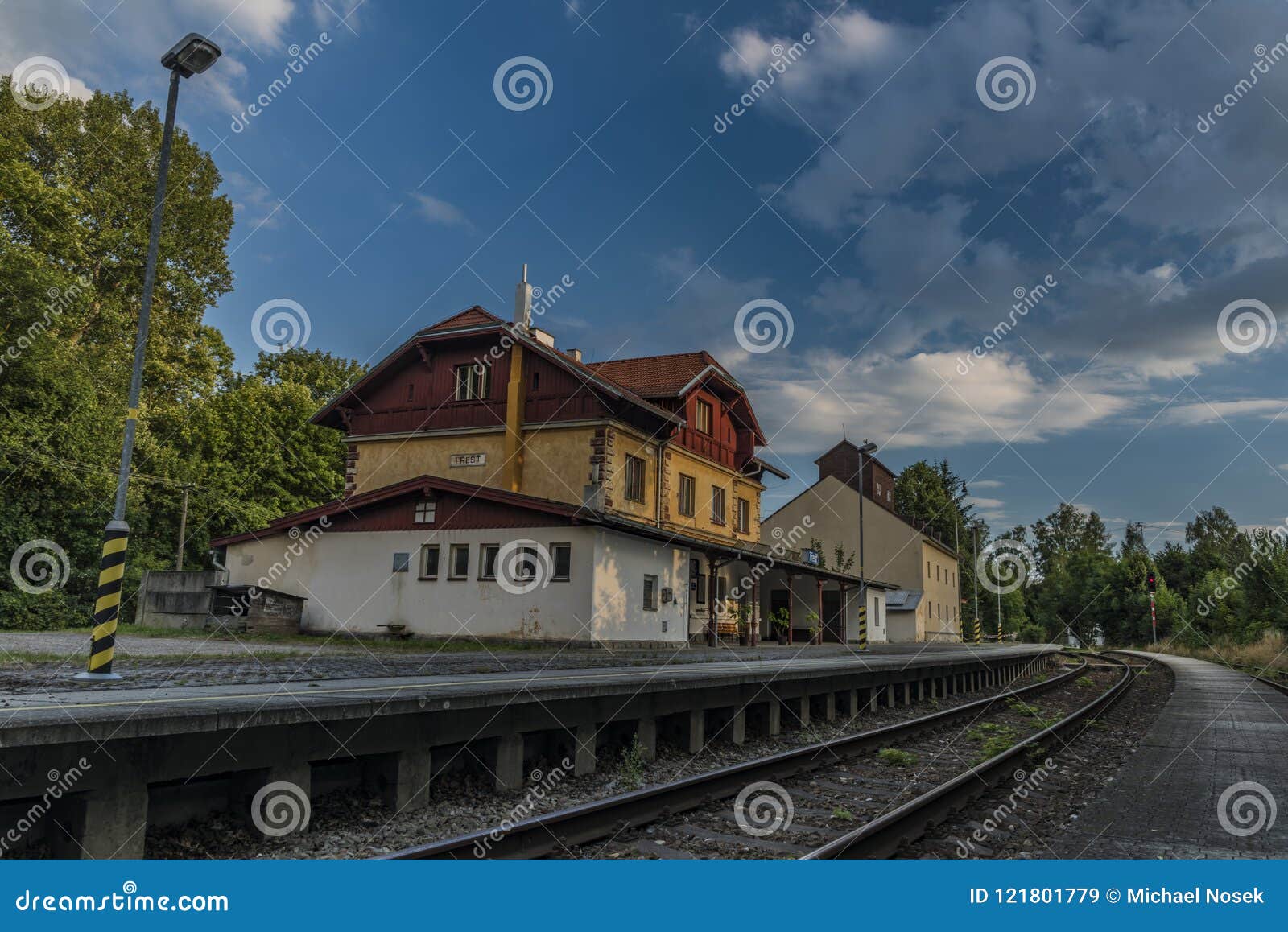 Trest Station in Summer Evening Stock Image - Image of retro, diesel ...