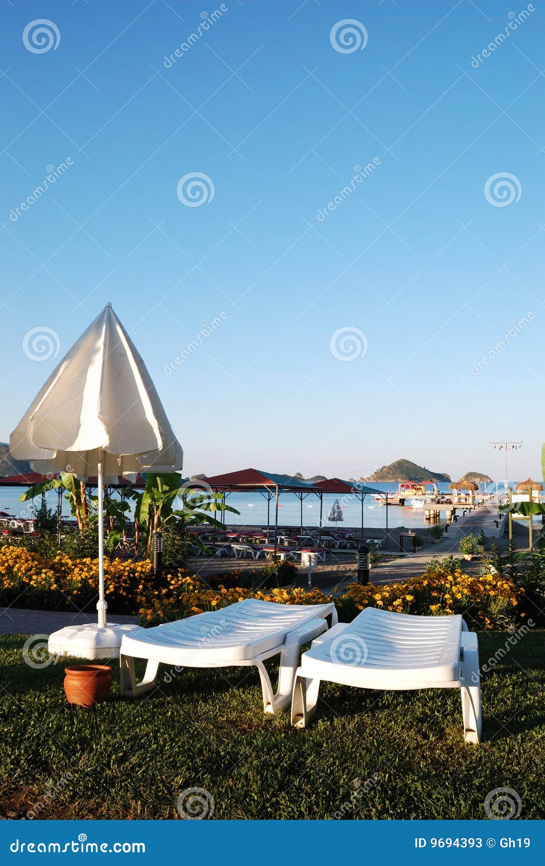 Trestle-beds stock image. Image of flowers, travel, comfortable - 9694393