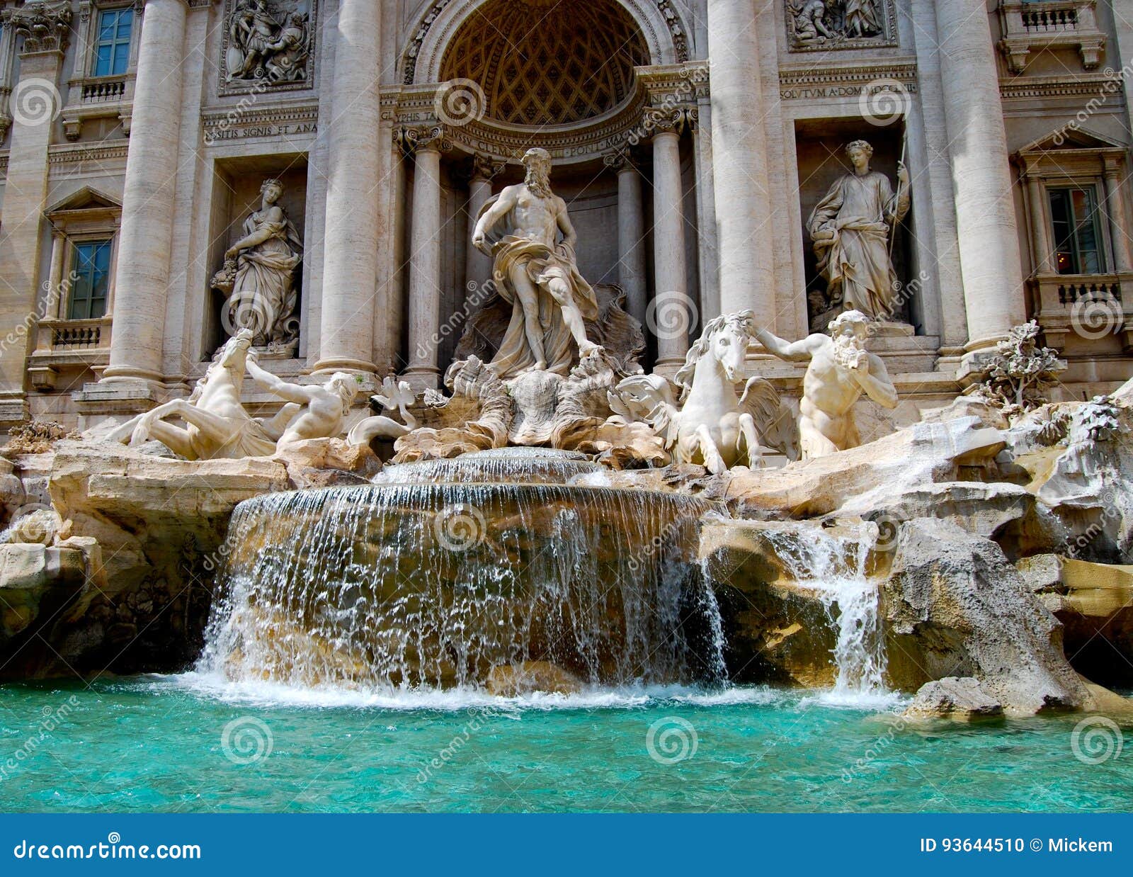 Trevi Fontein Rome stock foto. Image of italiaans, panorama - 93644510