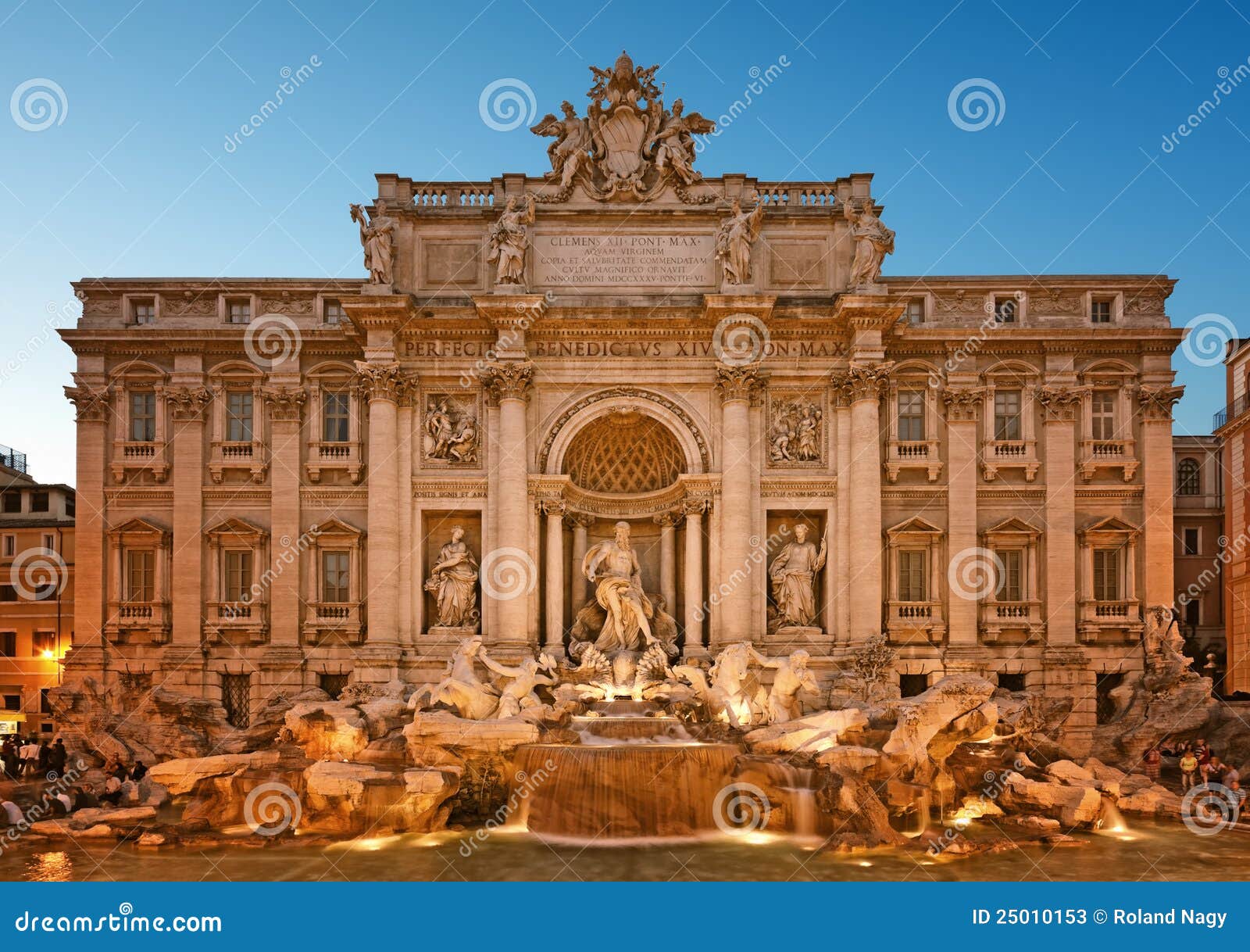 Trevi Fontein, Rome - Italië Stock Afbeelding - Image of europa, nacht ...