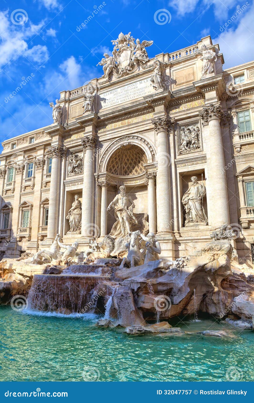 Trevi Fontein. Rome, Italië. Stock Afbeelding - Image of bestemmingen ...