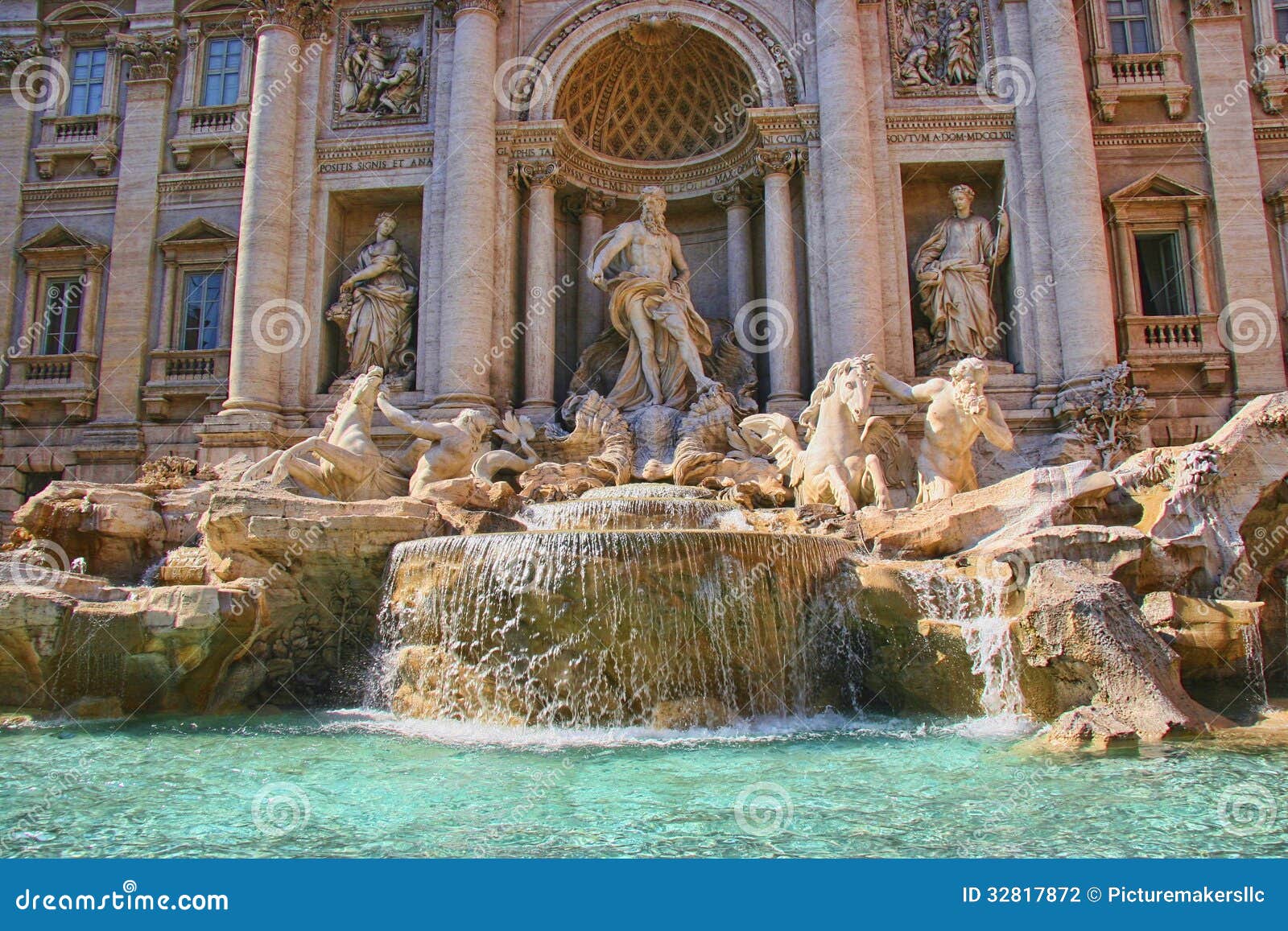 Trevi Fontein, Rome, Italië Stock Foto - Image of oriëntatiepunt, rome ...