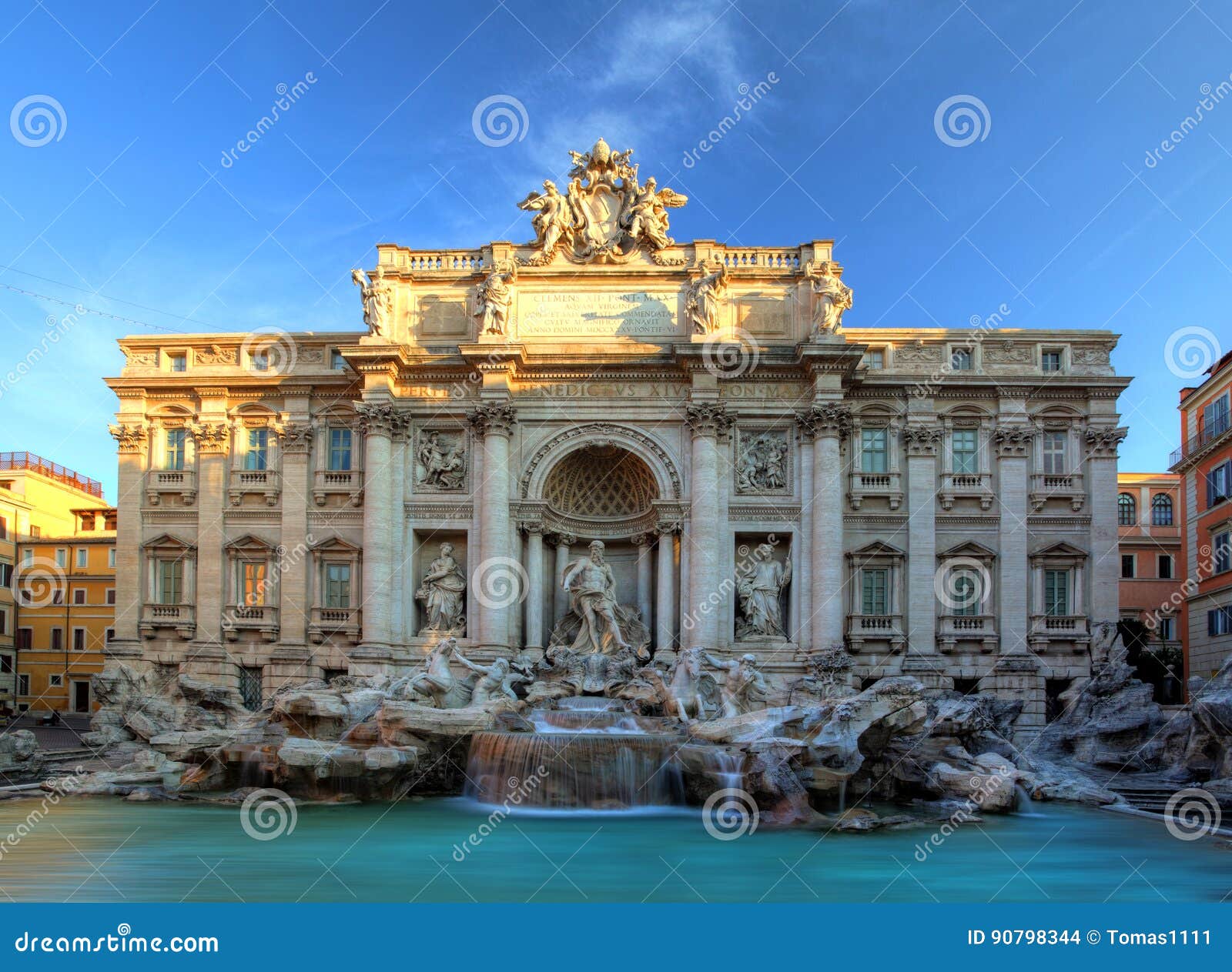 Trevi Fontein, Rome, Italië Stock Foto - Image of kolom, bassin: 90798344