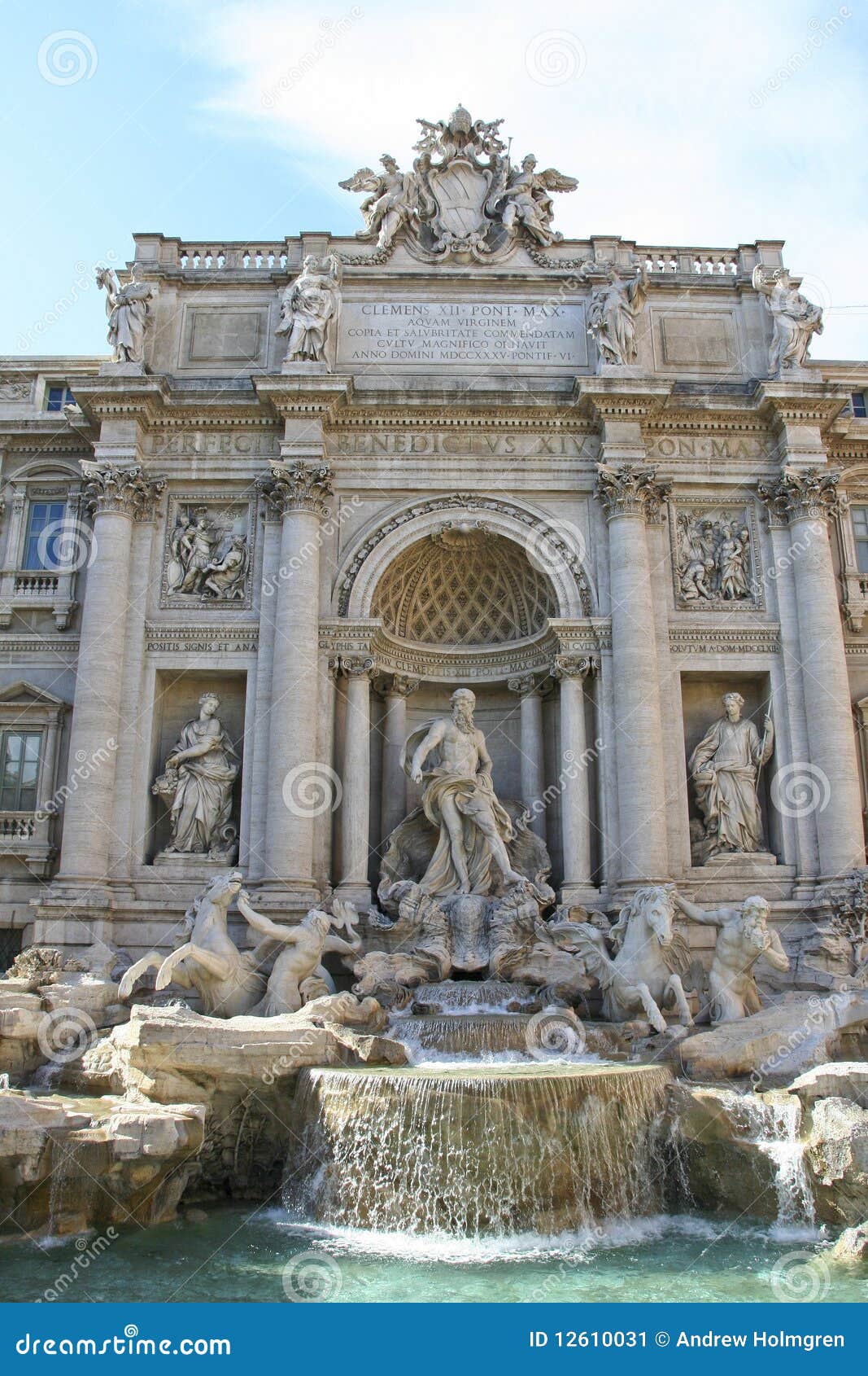 Trevi Fountain stock image. Image of statue, pool, fountain - 12610031