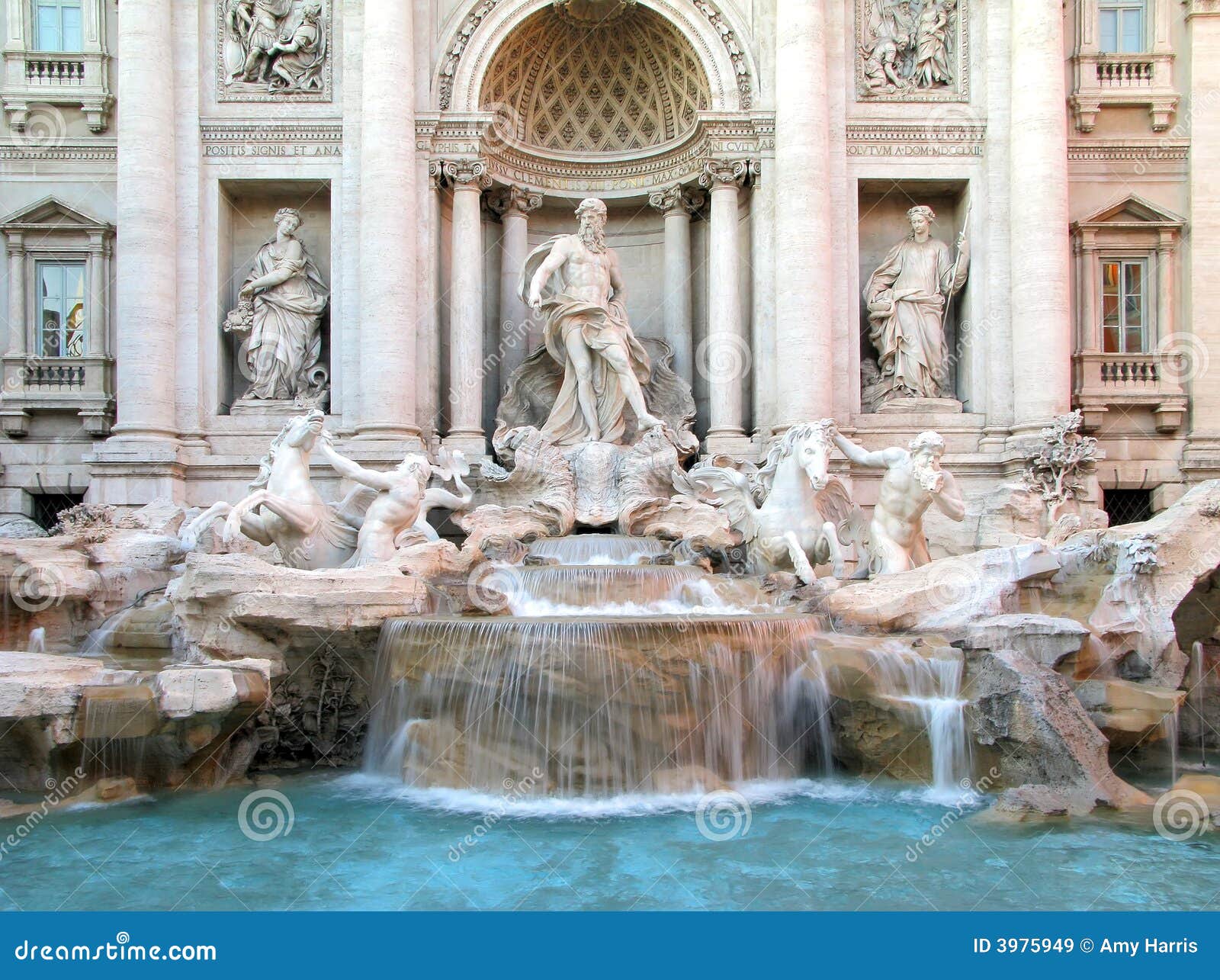 Trevi Fountain stock image. Image of stone, statues, tourism - 3975949