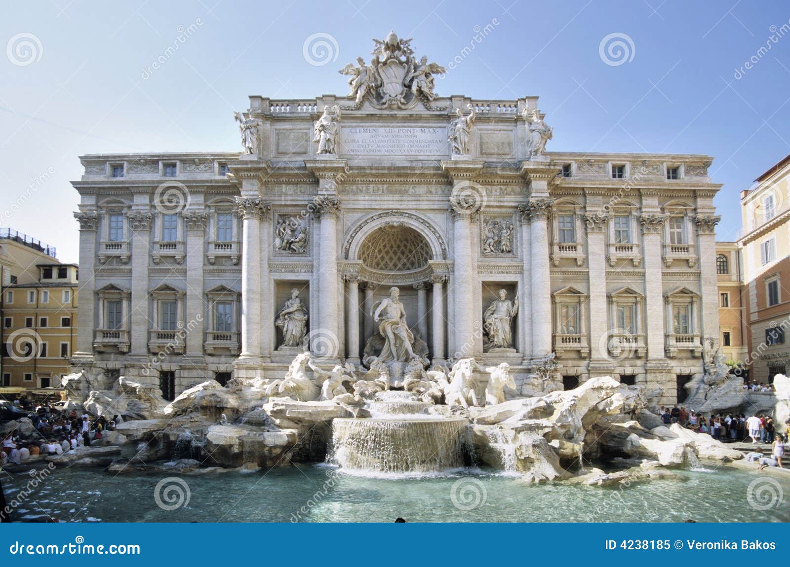 Trevi Fountain , Rome Masterpiece , Magnificent Sculptures Editorial ...