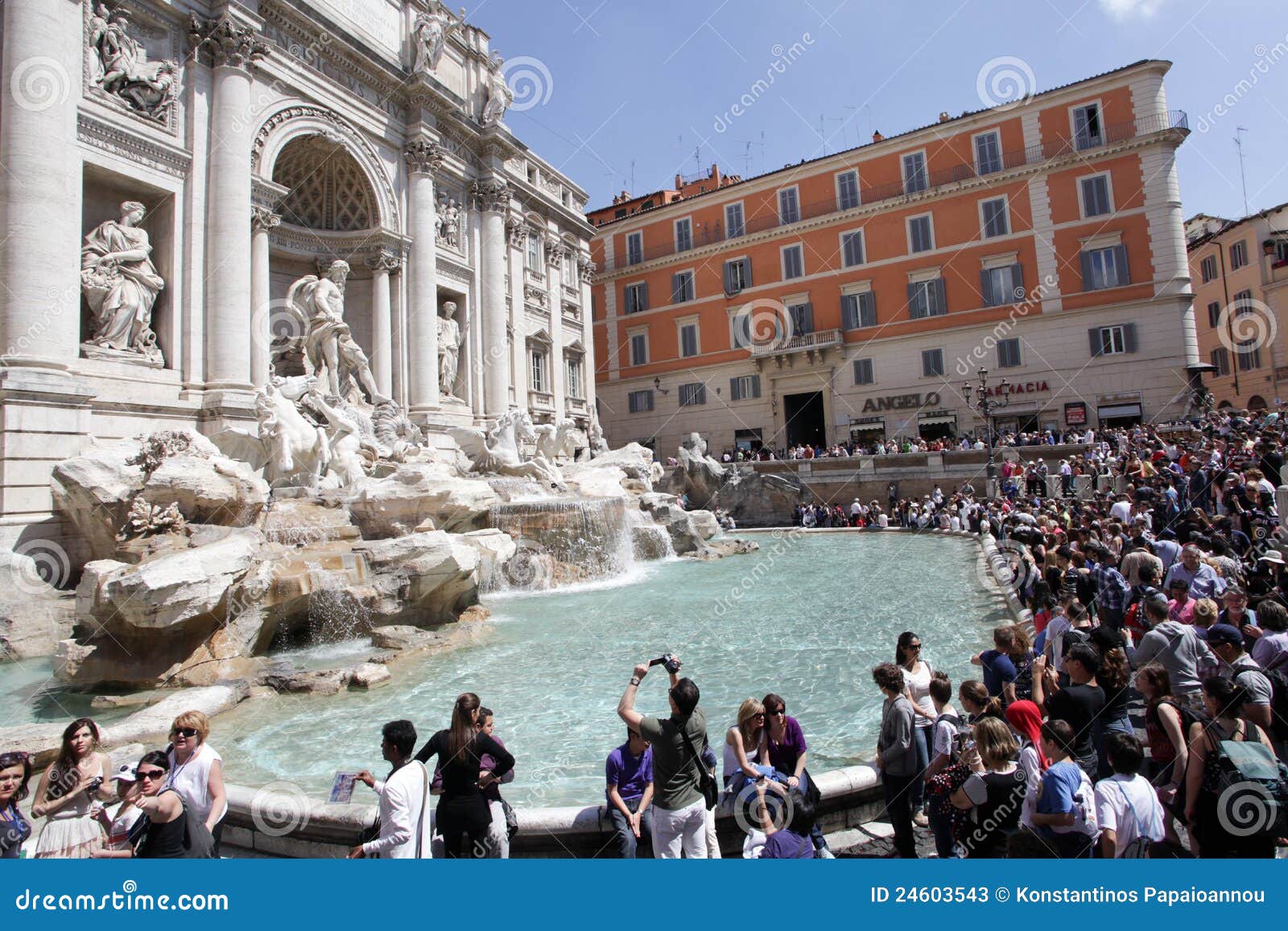 Fountain Of Trevi , Rome Masterpiece , Magnificent Sculptures Editorial ...