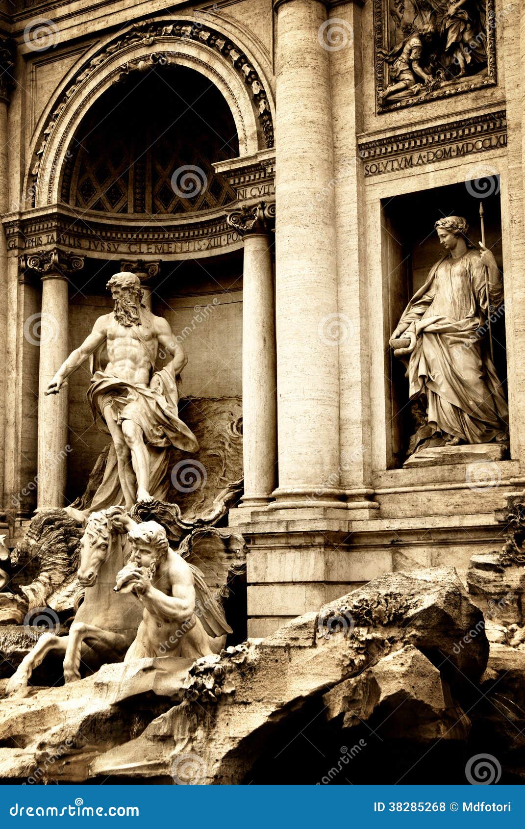 Trevi Fountain in Rome stock photo. Image of landmark - 38285268