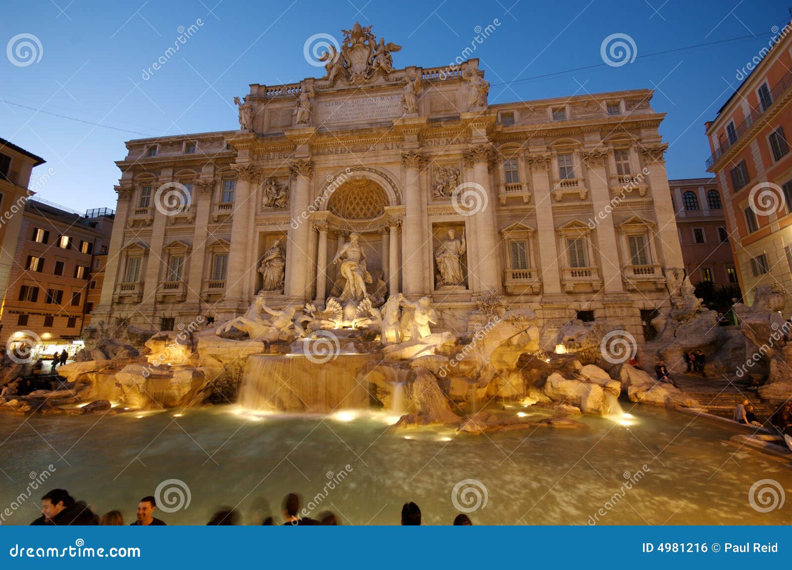 Trevi Fountain , Rome Masterpiece , Magnificent Sculptures Editorial ...