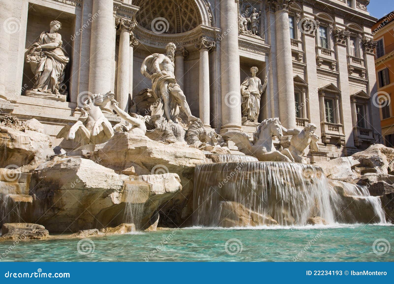 Trevi fountain tourism stock image. Image of fontana - 22234193