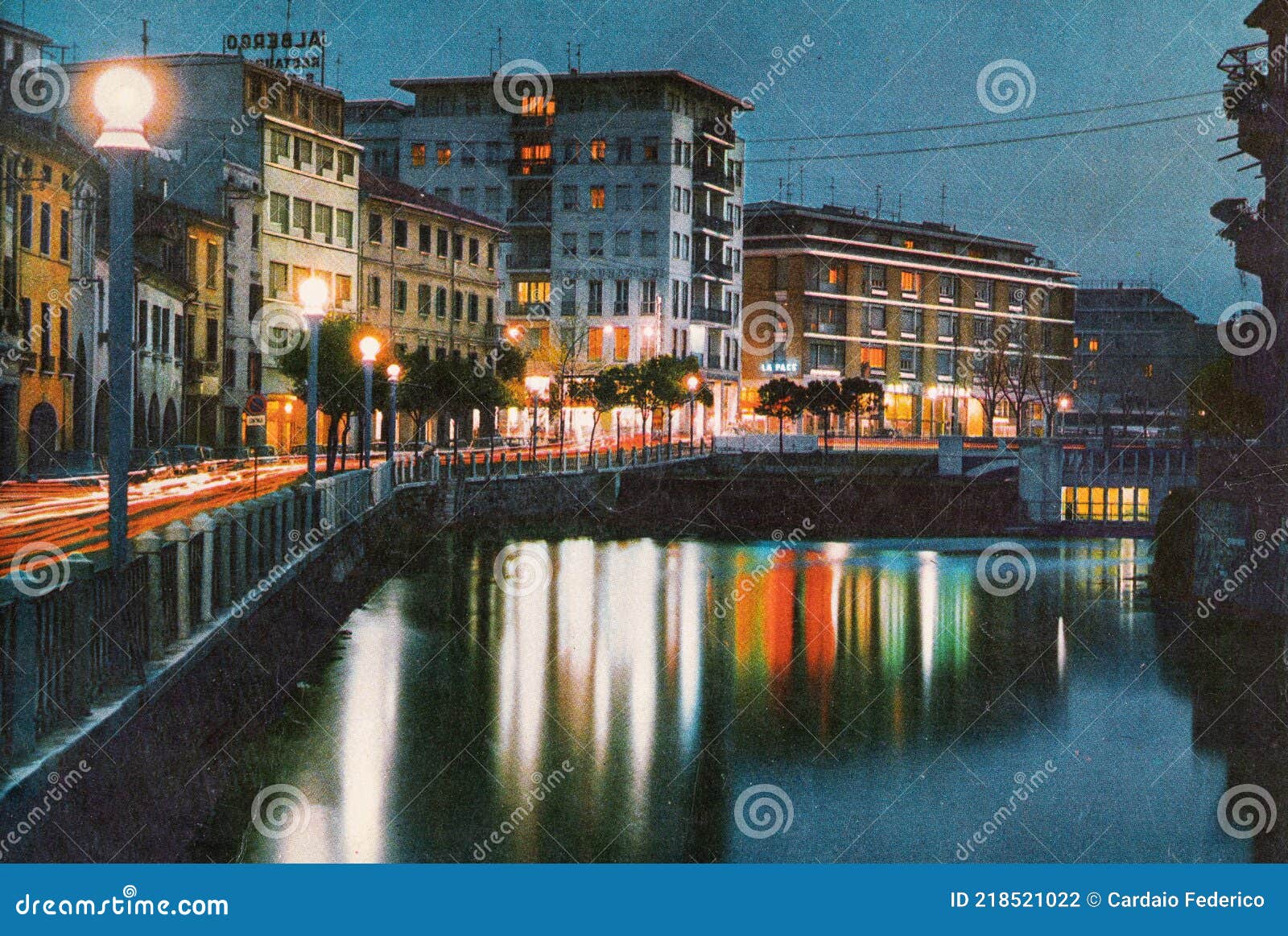 Treviso Riviera at Night in the 80s Editorial Photography - Image of ...