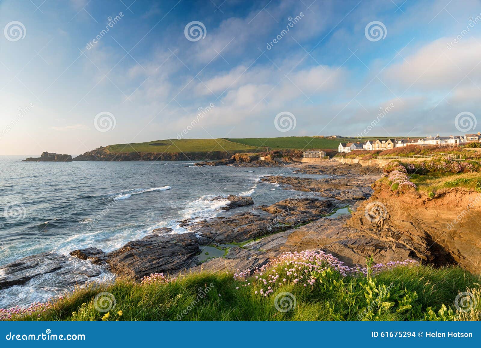 Trevone Bay in Cornwall stock photo. Image of british - 61675294