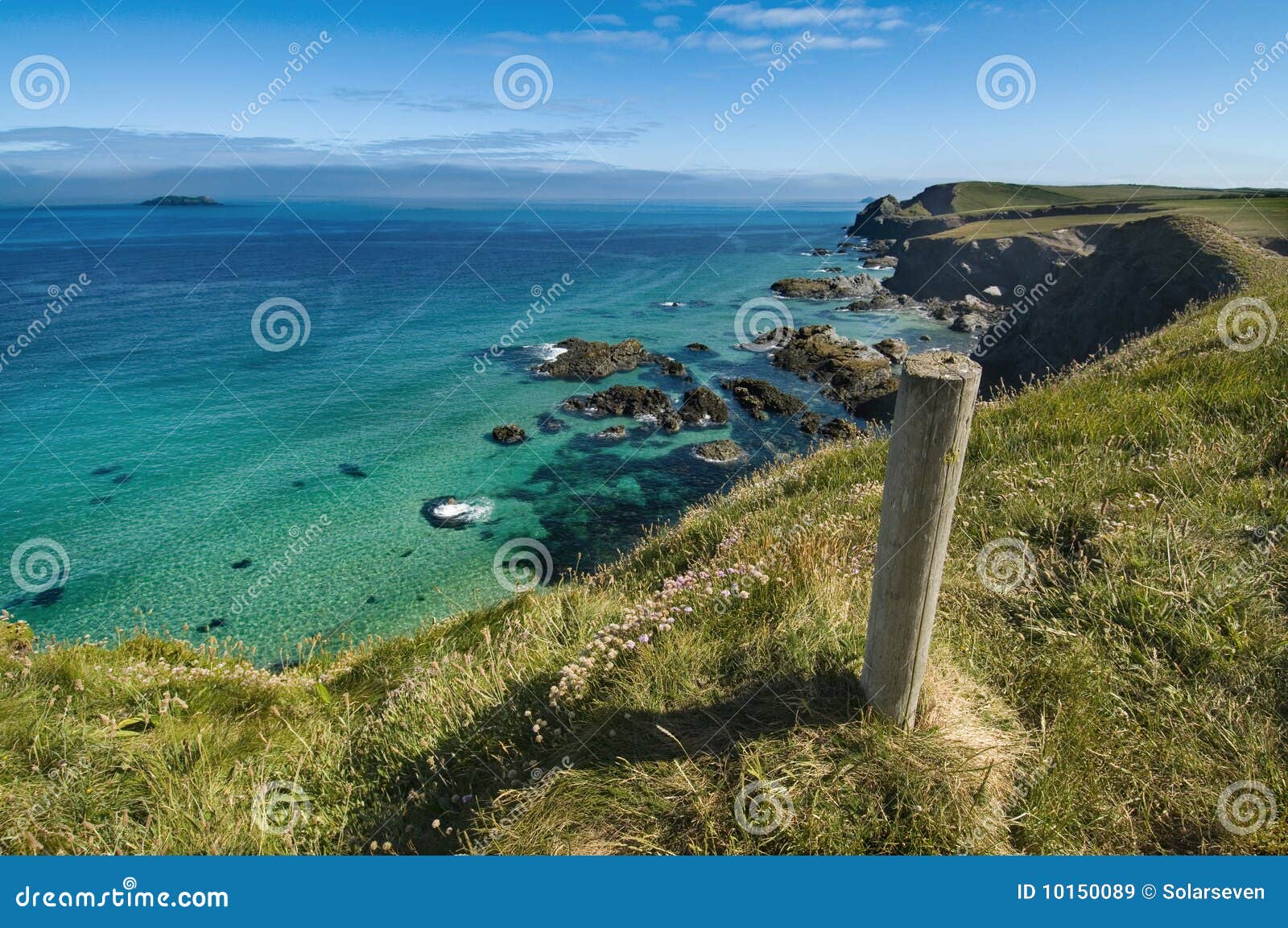 Trevone - Cornwall Coastline UK Stock Image - Image of rocks, trust ...