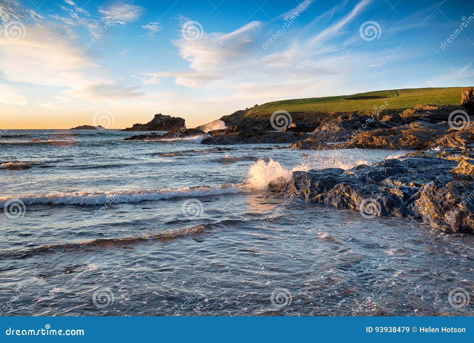 Trevone near Padstow stock image. Image of ocean, rocky - 93938479