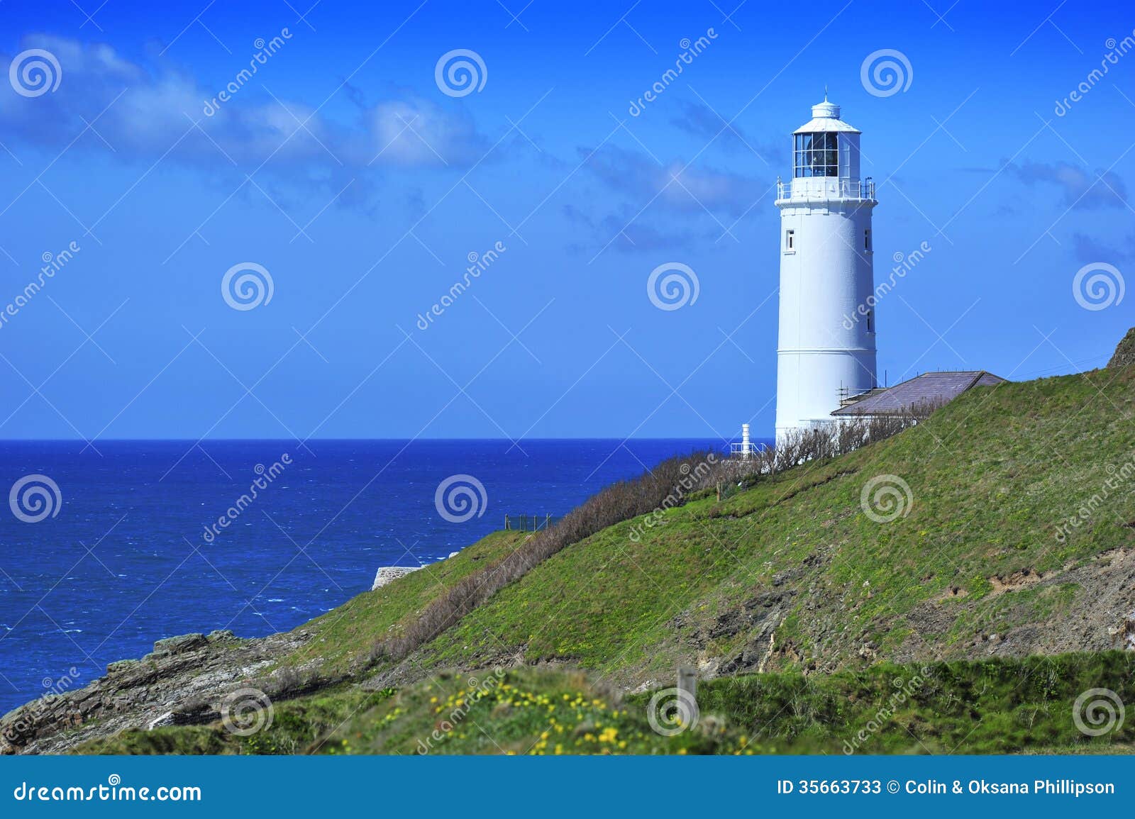 Trevose Head Lighthouse, Cornwall. Stock Image - Image of point ...