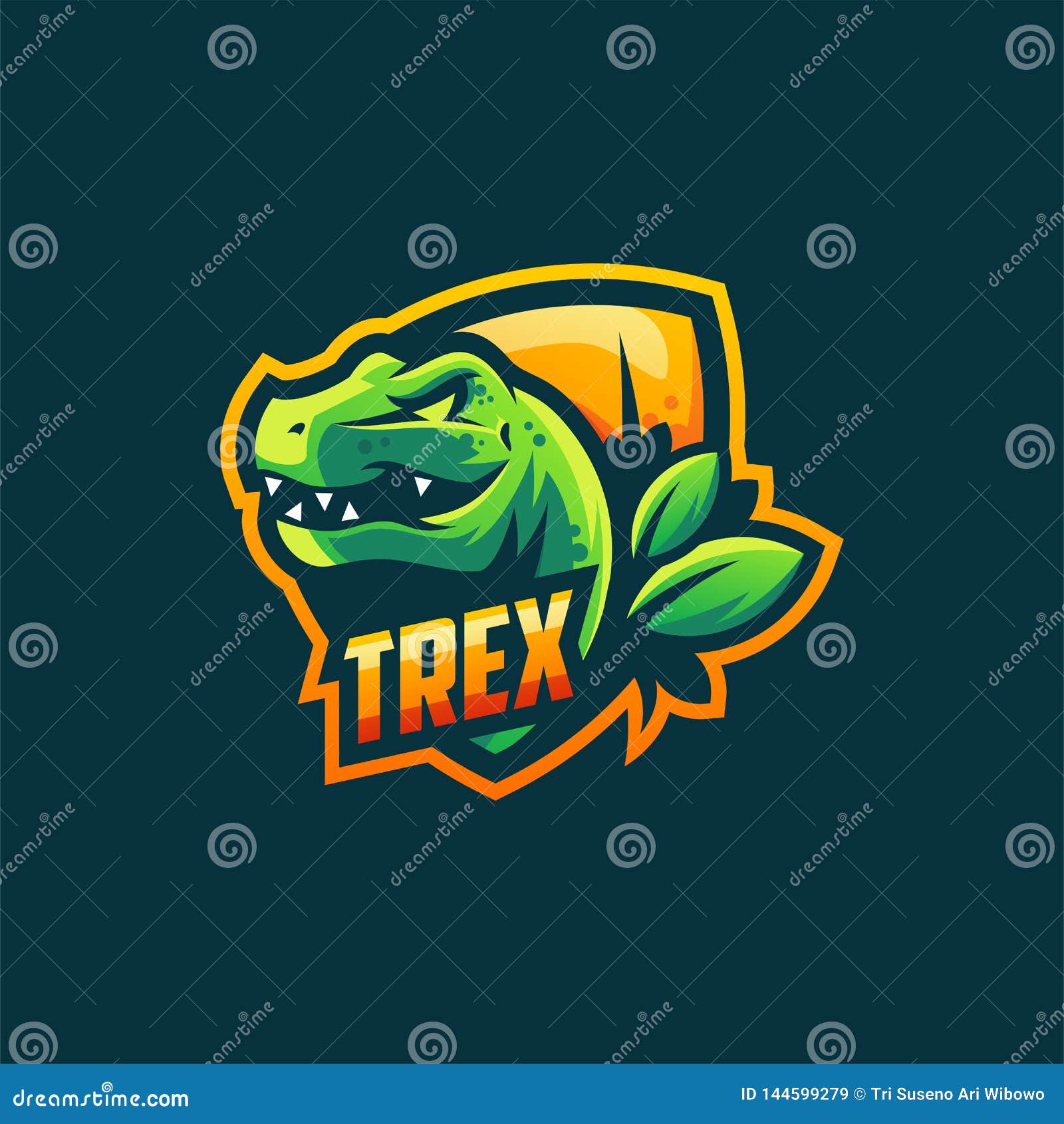 Trex Logo Design Vector Illustration Template Stock Illustration ...
