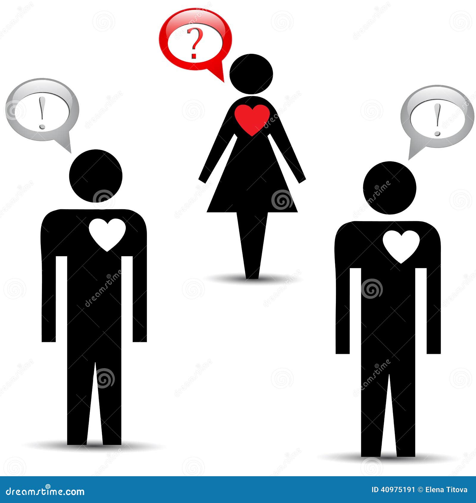 Triángulo de amor ilustración del vector. Ilustración de novio - 40975191