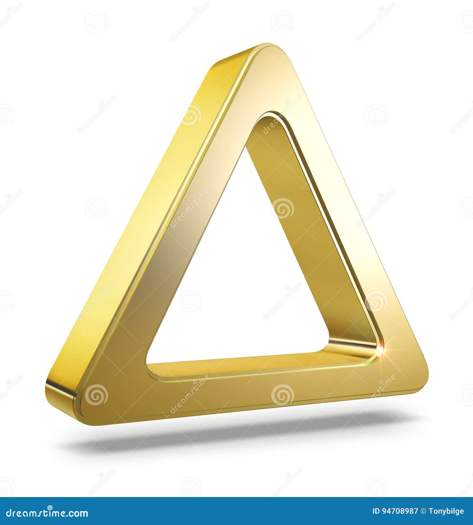 Triángulo de oro 3D stock de ilustración. Ilustración de muestra - 94708987
