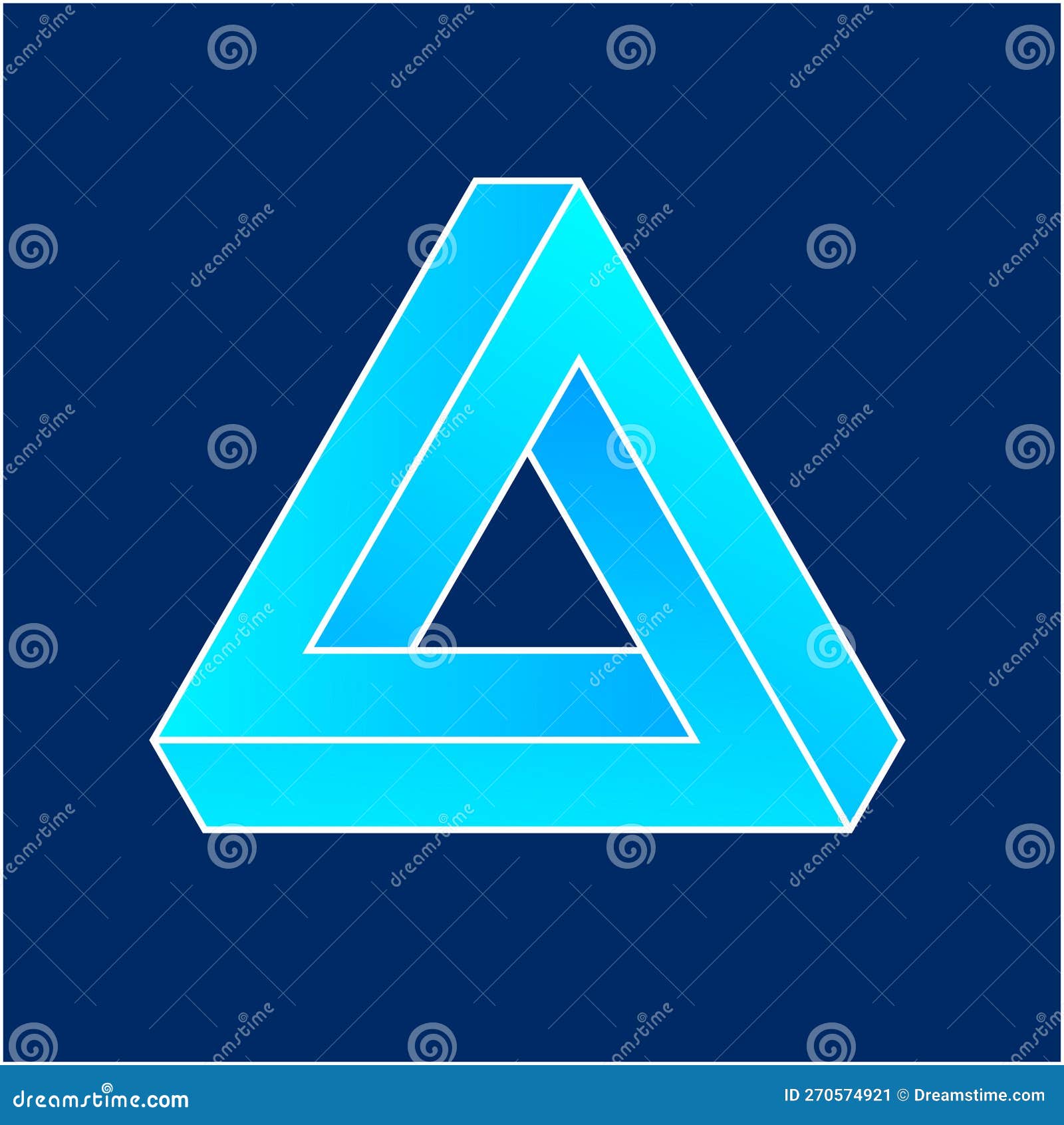 Infinity Triangle Symbol with Blue Gradient on Dark Blue Background ...
