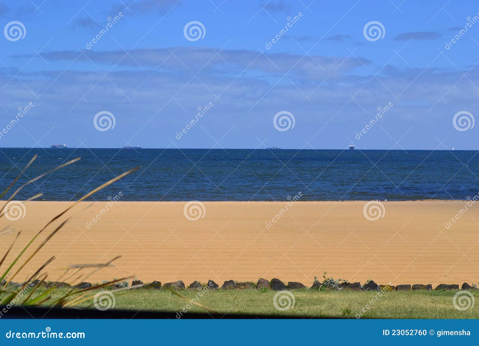 Tri-color Beach Scene stock photo. Image of color, blue - 23052760
