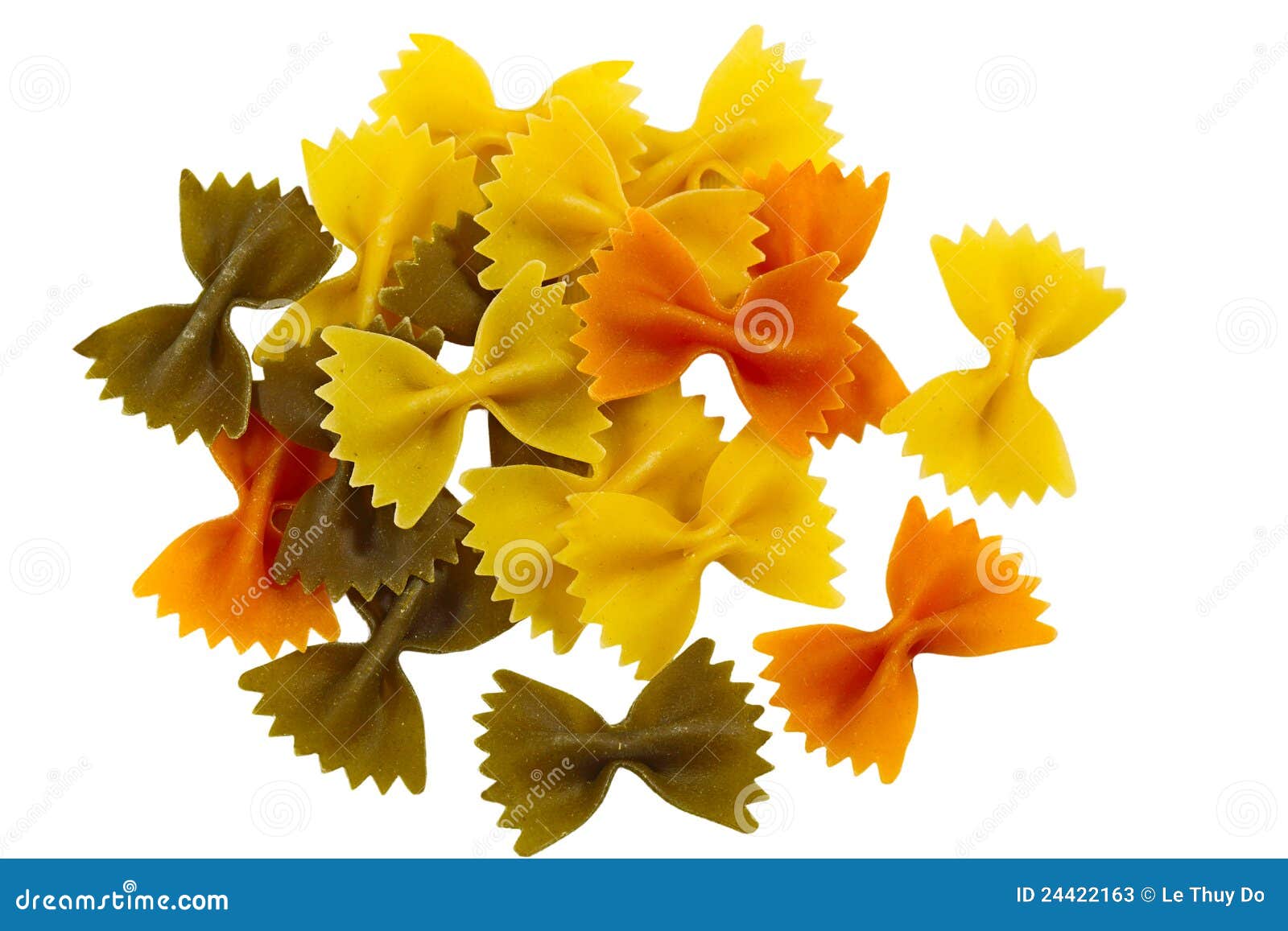Color Farfalle - Dry Pasta Isolated On A White Background. A Variety Of ...