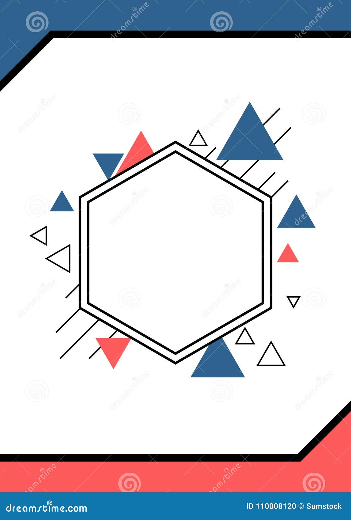 Tri-color Geometric Background Stock Vector - Illustration of blank ...