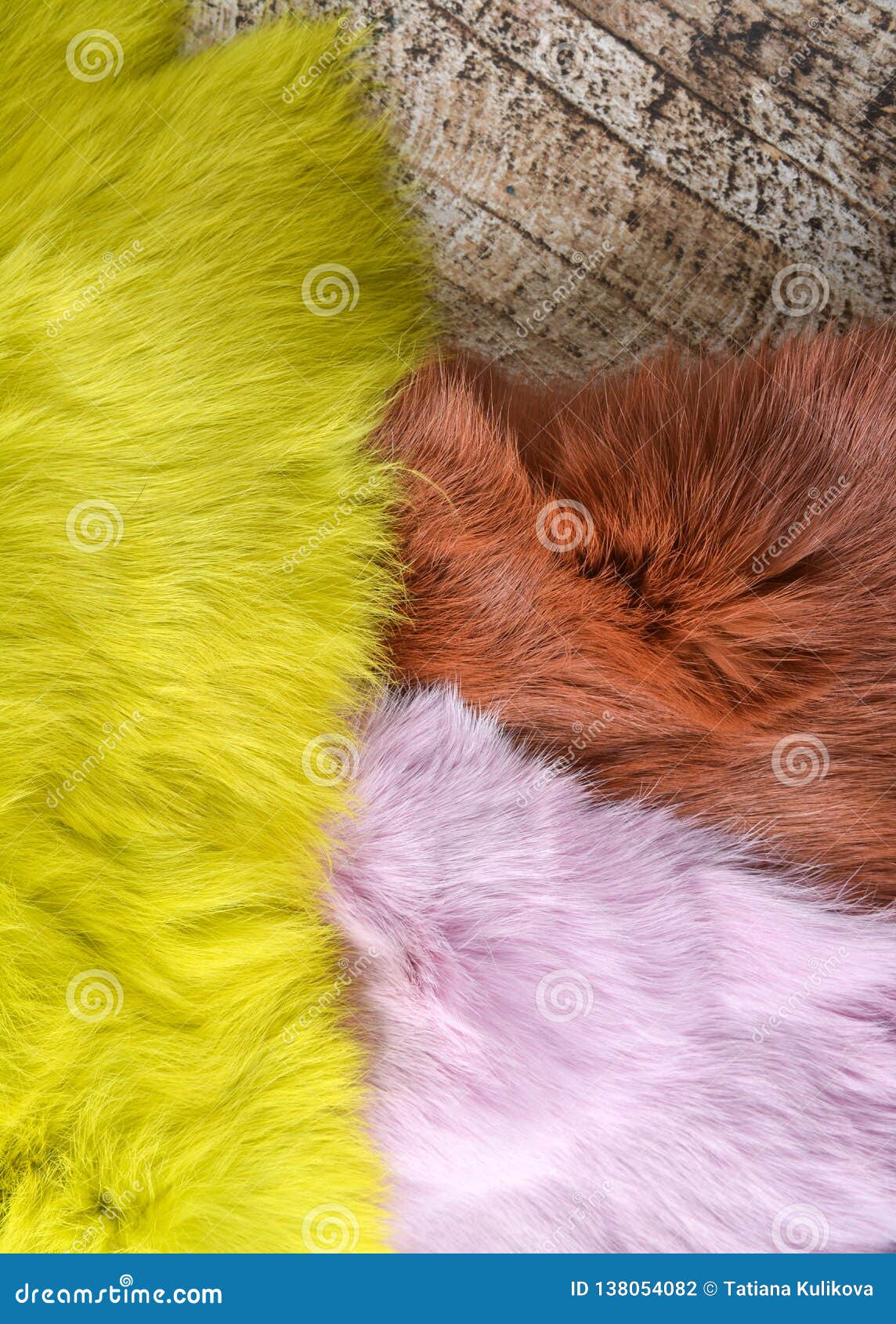 Tri-colored Background of Natural Pieces of Fur Stock Photo - Image of ...