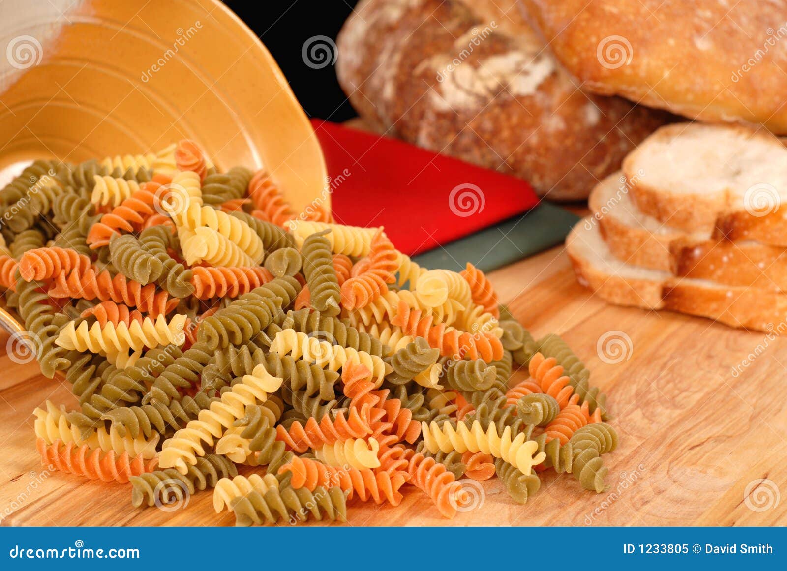 Tri-colored fusilli pasta stock image. Image of food, cuisine - 1233805