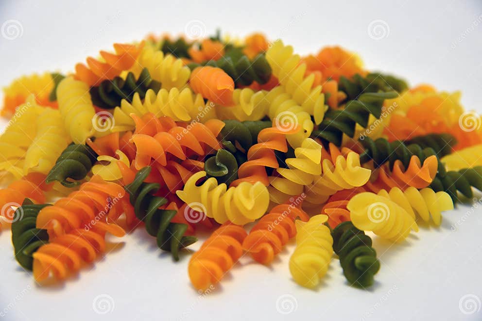 Tri colored rotini pasta stock photo. Image of carbohydrate - 53239222