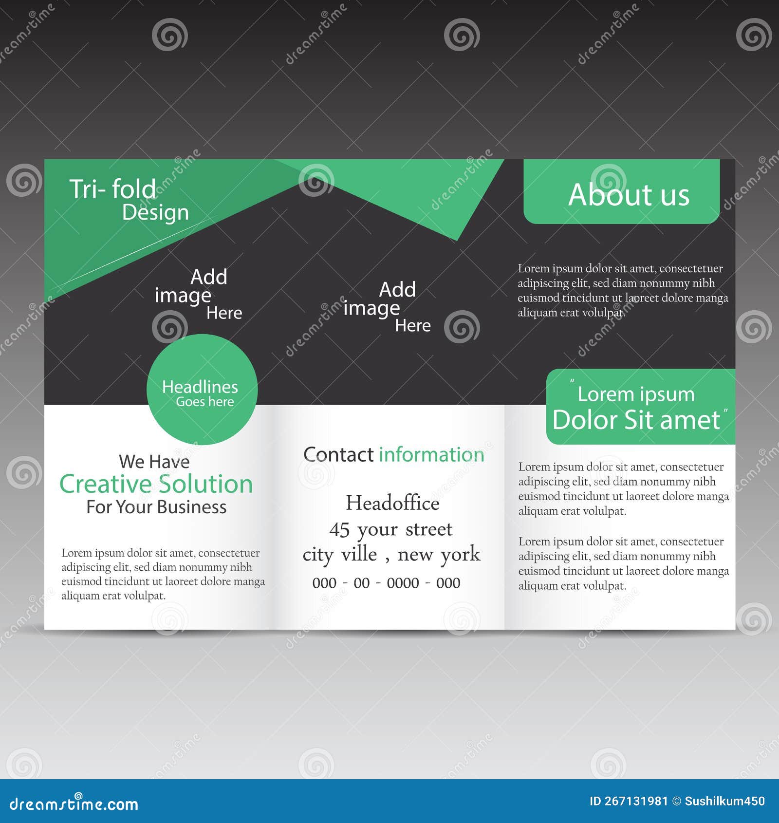 Professional Business Three Fold Flyer Template. Stock Vector ...