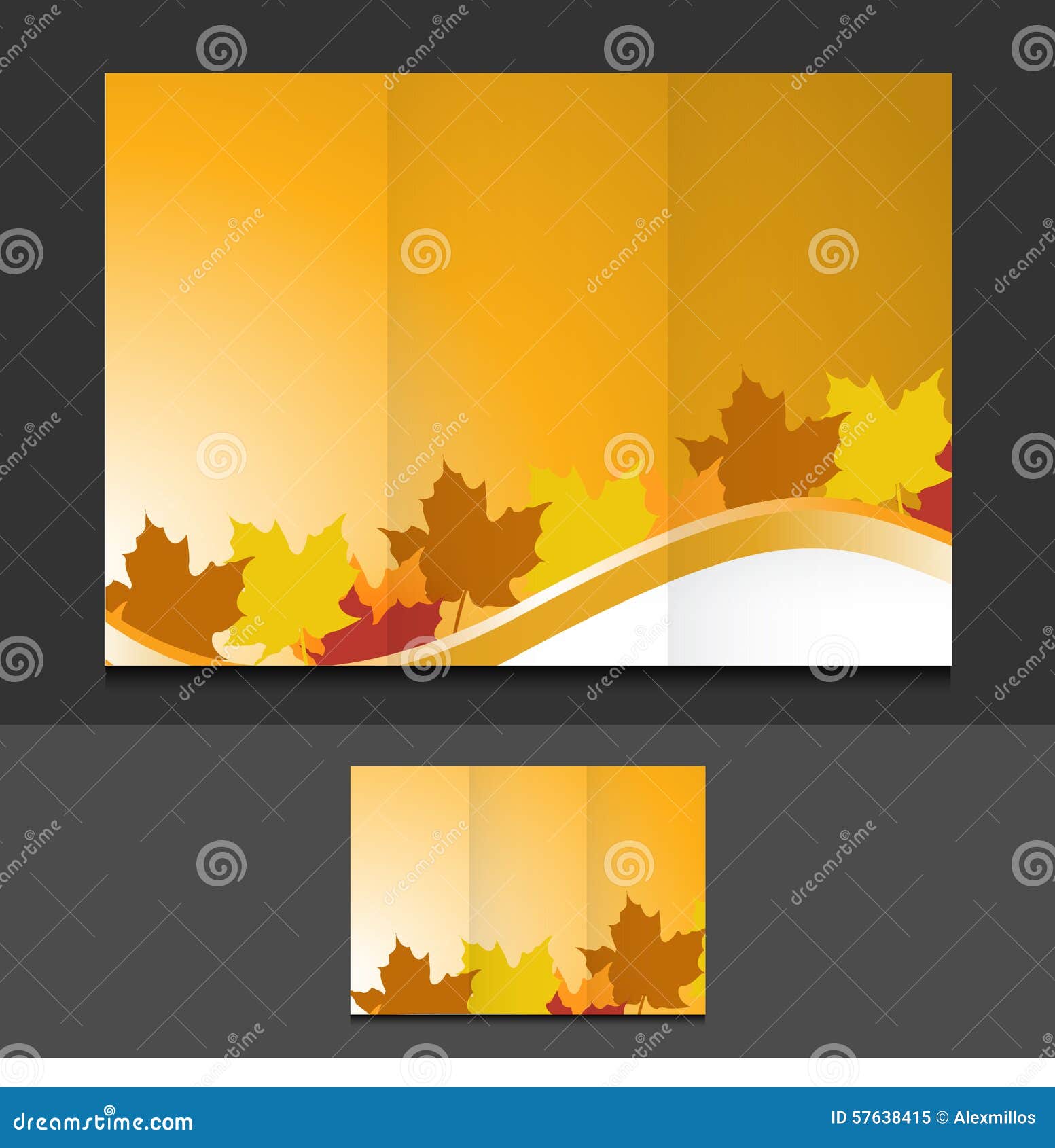 Tri Fold Autumn Leaves Template Illustration Stock Illustration ...