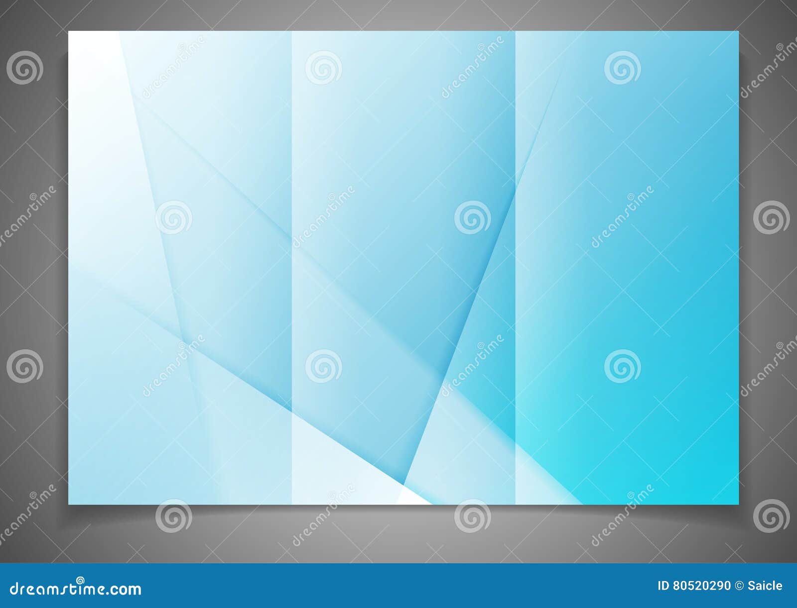 Tri-fold Brochure Blue Vector Design Template Stock Vector ...
